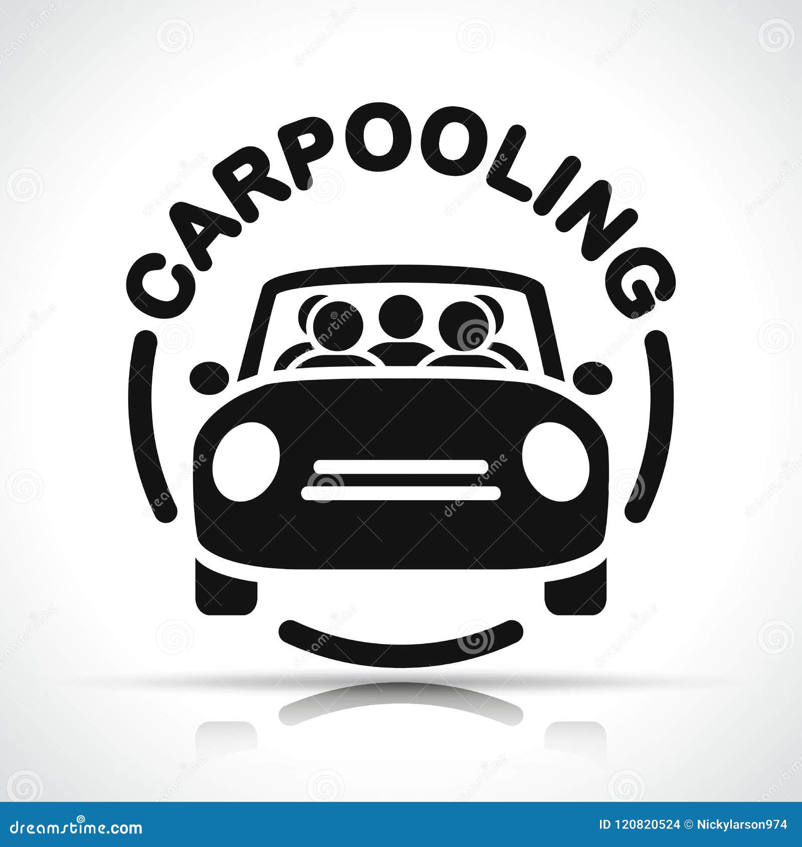 Carpooling El Icono En El Fondo Blanco Ilustración del Vector ...