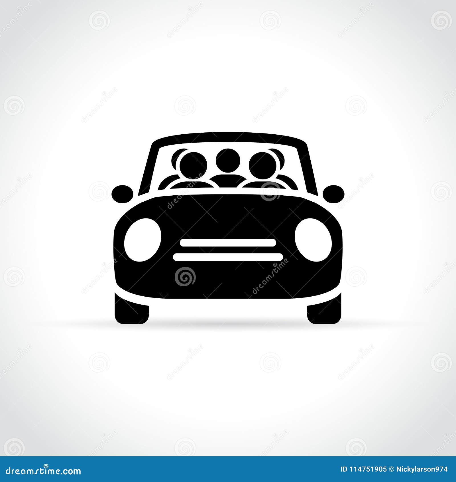 Carpooling Icon on White Background Stock Vector - Illustration of ...