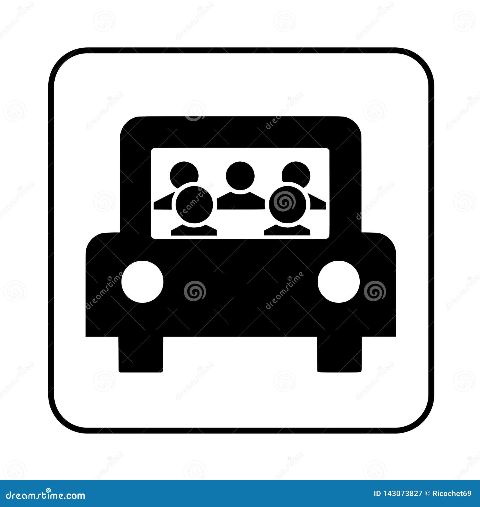 Carpooling symbol icon stock illustration. Illustration of people ...