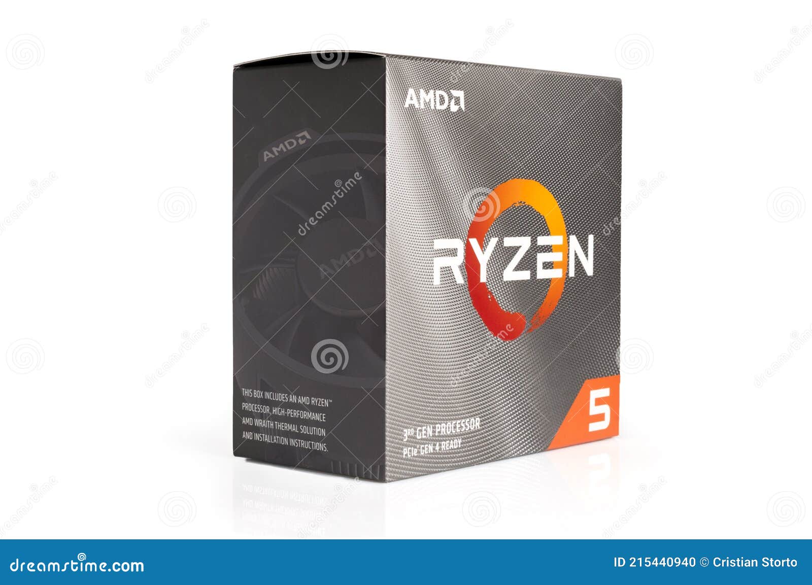 AMD Ryzen Series 3 Processor Box Isolated on White Background Editorial ...