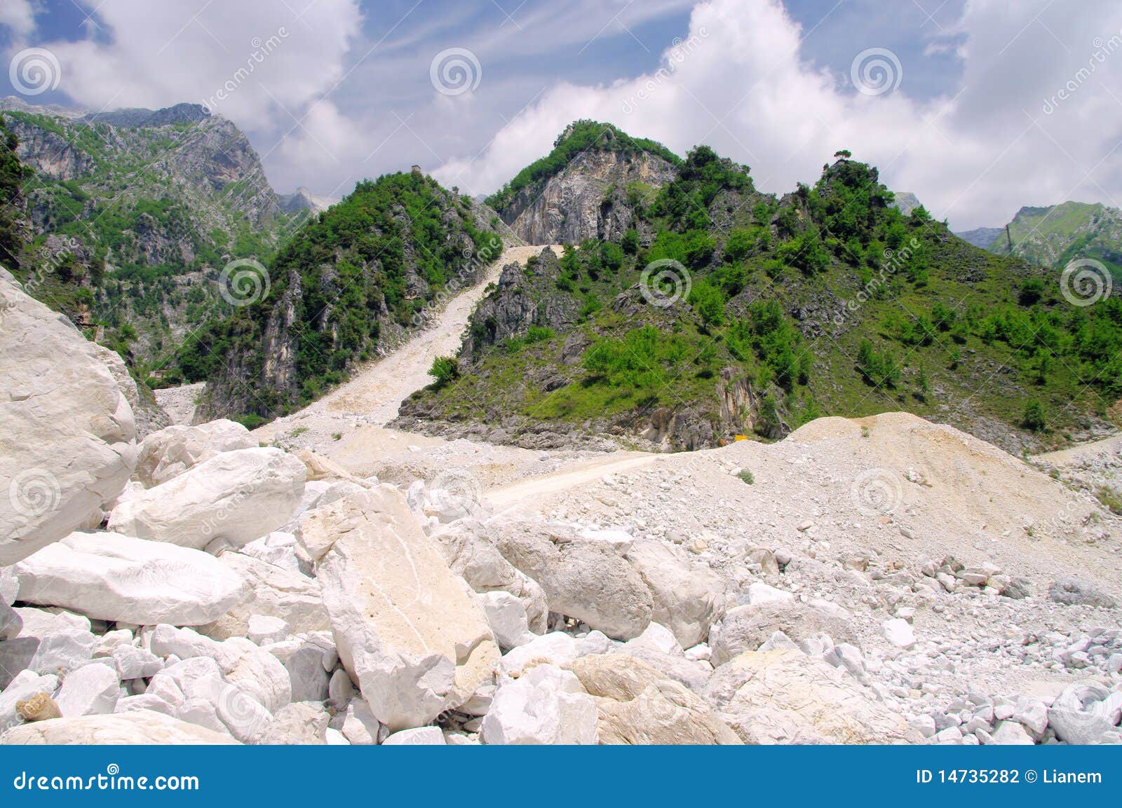 Carrara marble stone pit stock photo. Image of marble - 14735282