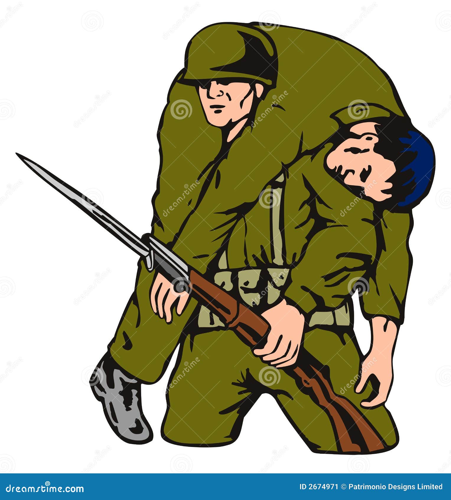 Carreg do soldado ferido ilustração stock. Ilustração de injetor - 2674971