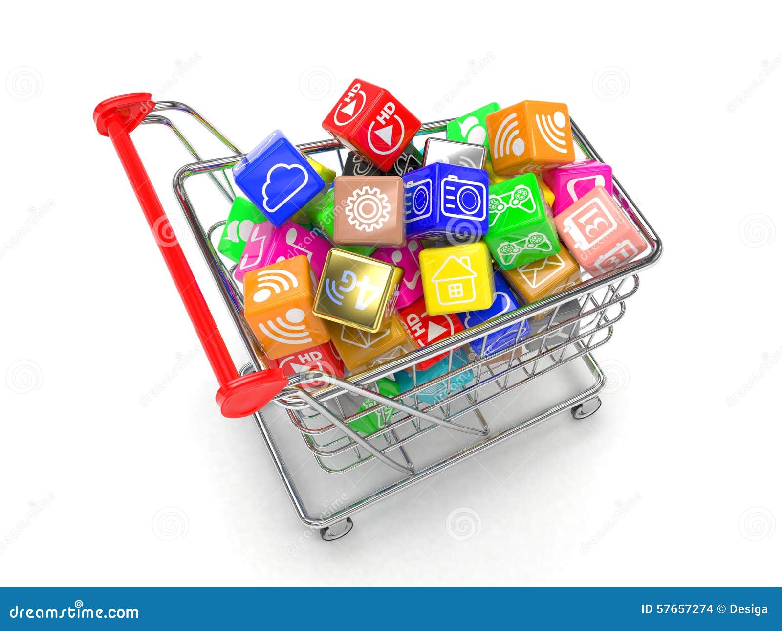 Carrello Con Le Icone Del Software Applicativo Illustrazione di Stock ...