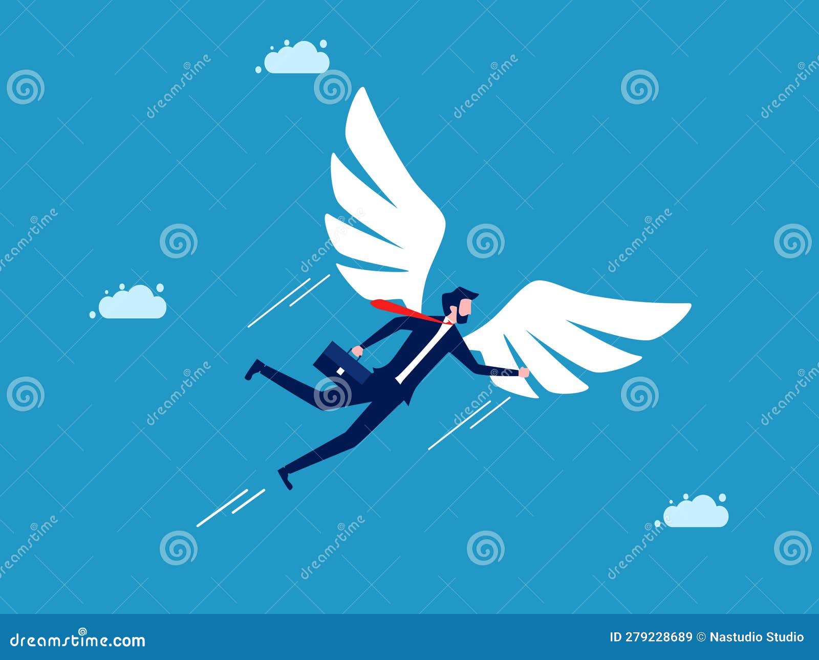 Carrera Independiente. Empresario Con Alas Para Volar Libremente ...
