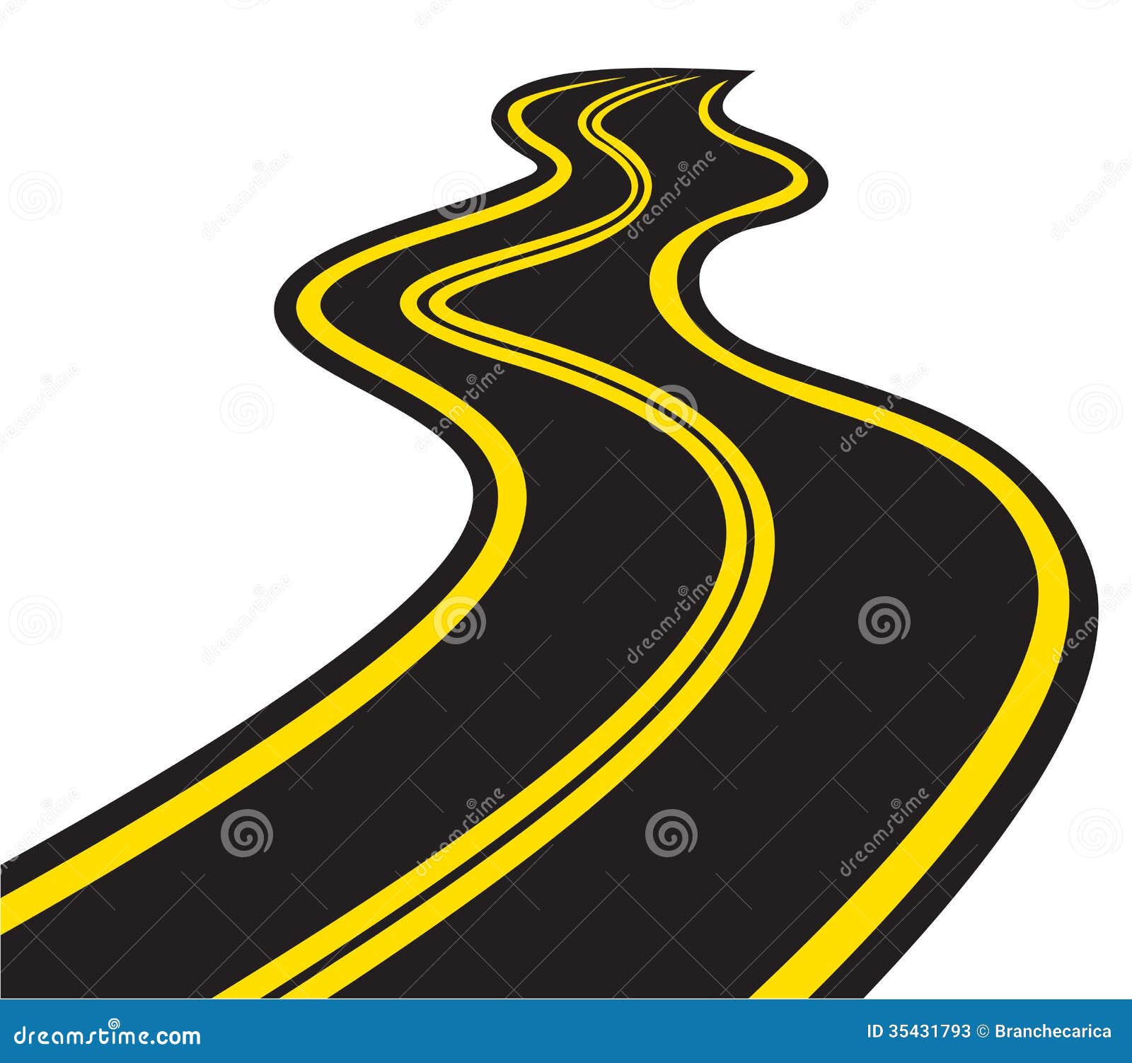 Carretera con curvas ilustración del vector. Ilustración de amarillo ...