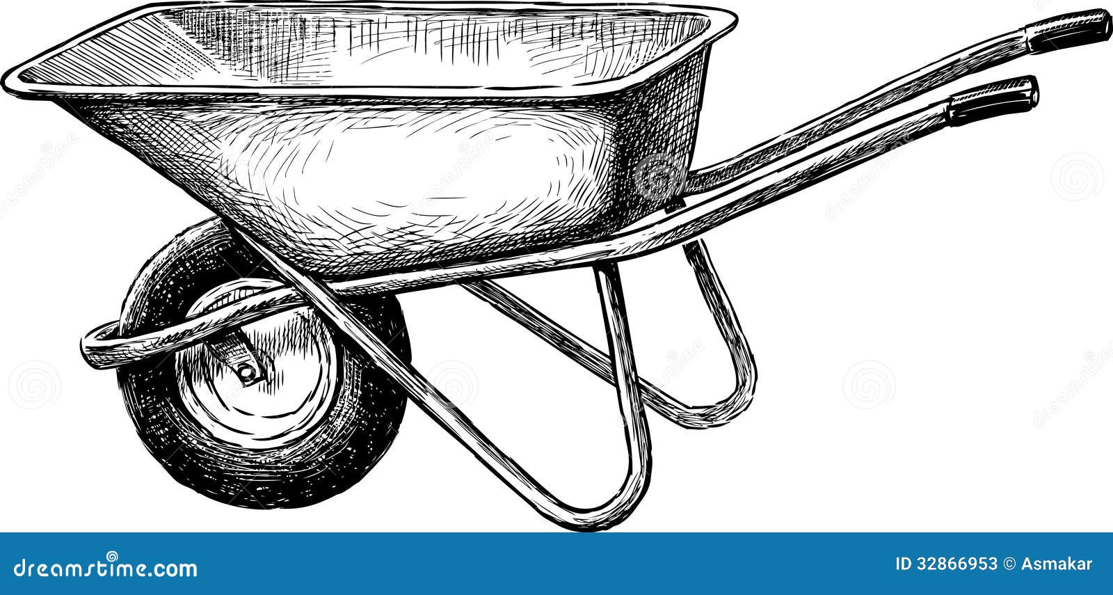 Carretilla ilustración del vector. Ilustración de mano - 32866953