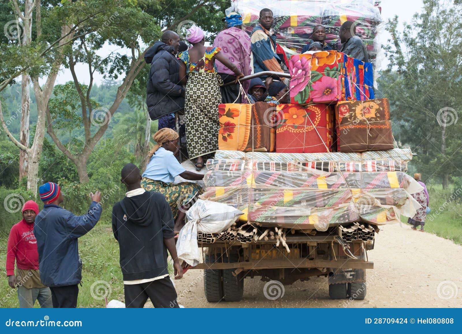 Passenger Transportation in Africa, People and Ware on Open Transporter ...