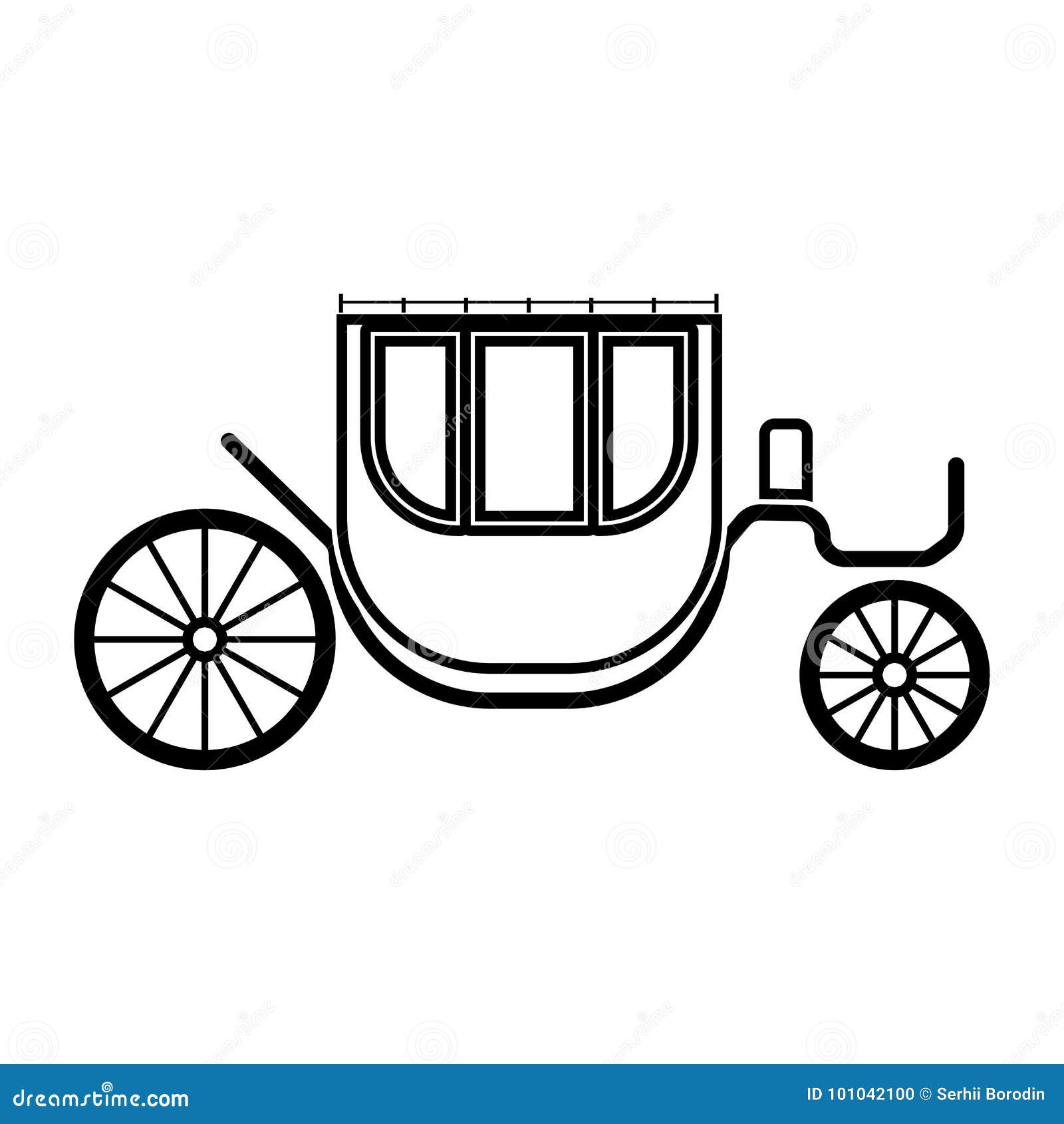 Carriage it is Black Icon . Stock Vector - Illustration of luxury, icon ...