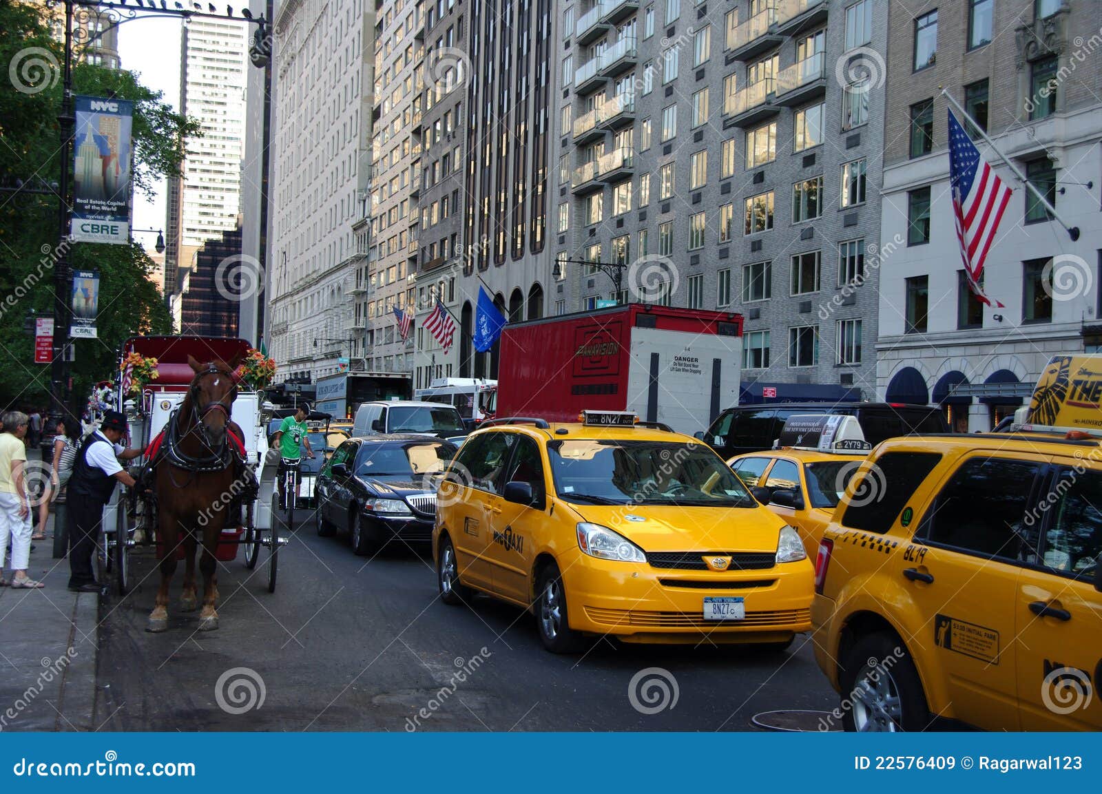 Carriage Cab Rickshaw and Limo in New York City Editorial Stock Image ...