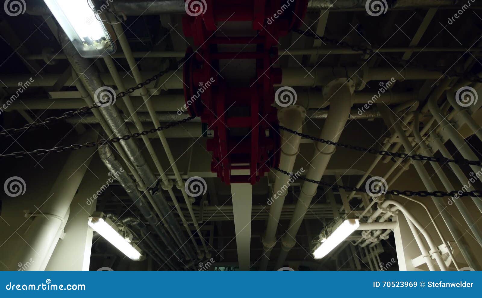 Carriage of Chain Blocks on Rail. Stock Video - Video of rail, engine ...