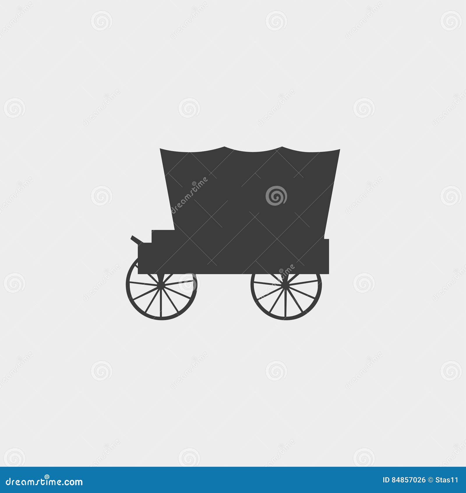 Carriage Icon in a Flat Design in Black Color. Vector Illustration ...