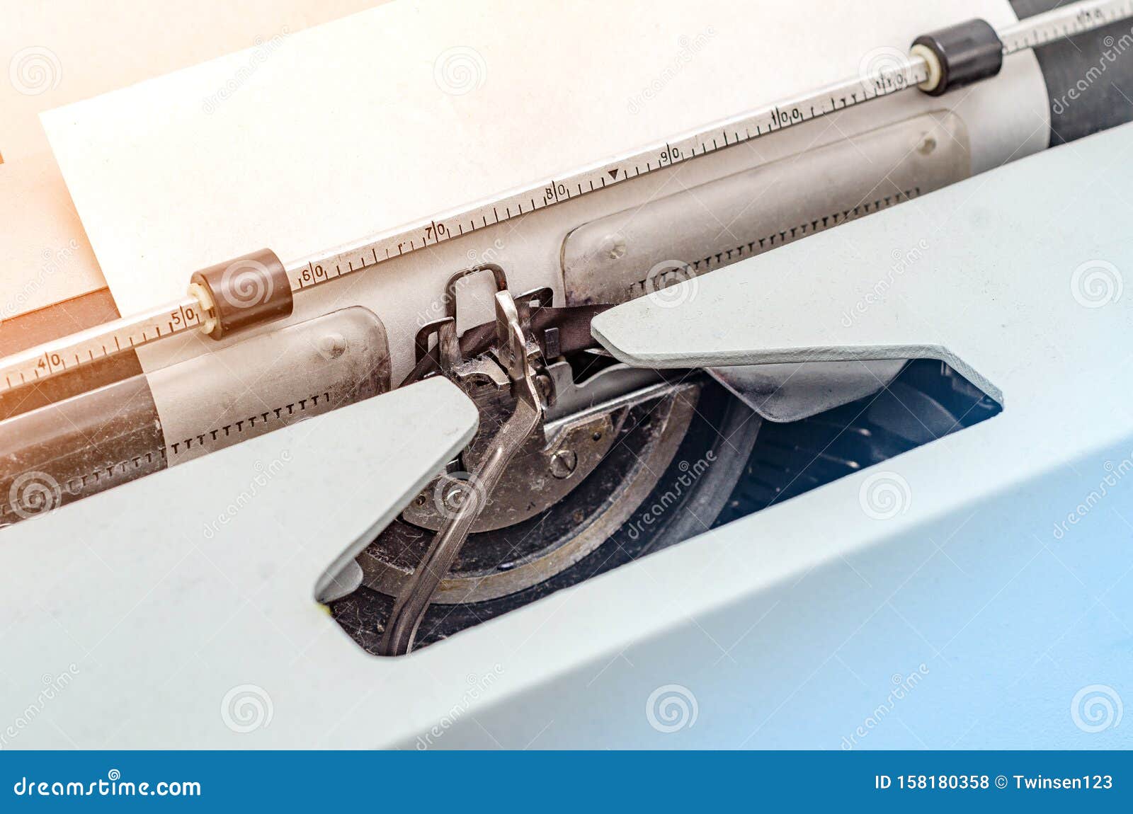 Carriage with Letters in a Mechanical Typewriter. Letter Pressed Stock ...