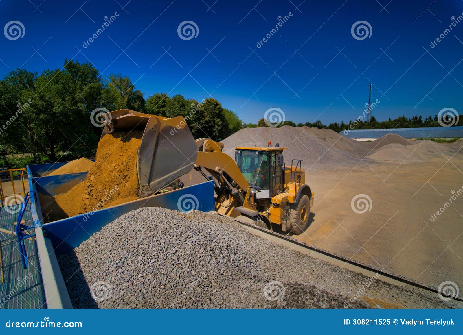 Carriage on Loading with Crushed Stone. Transportation of Bulk ...