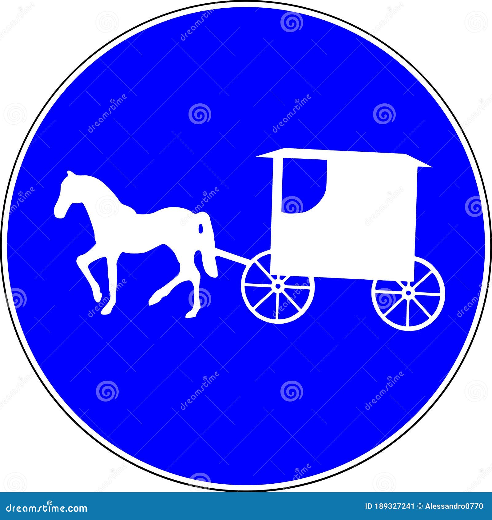 Carriage road sign stock illustration. Illustration of wagon - 189327241