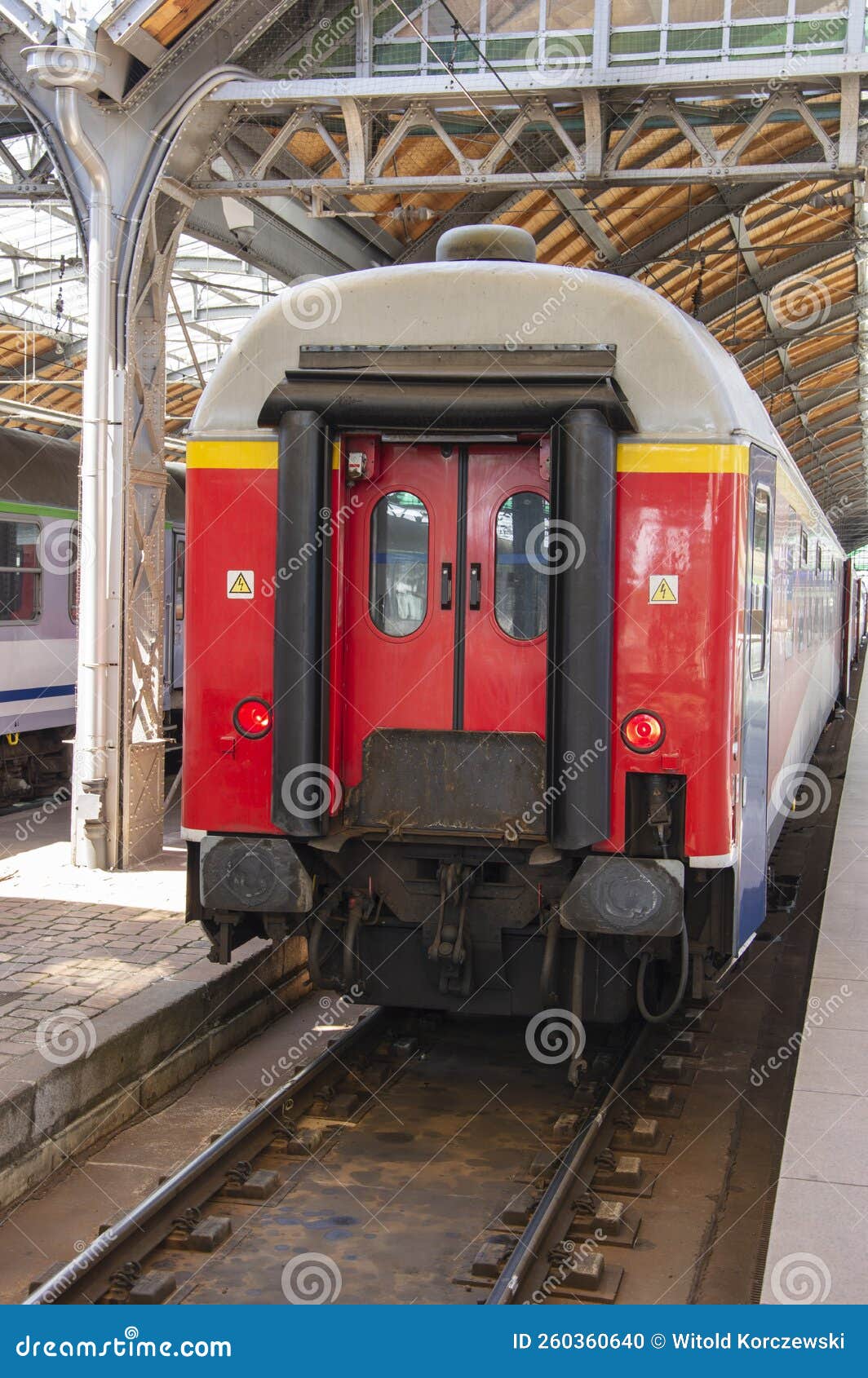 Carriages for Passengers Standing on the Platform before the Departure ...