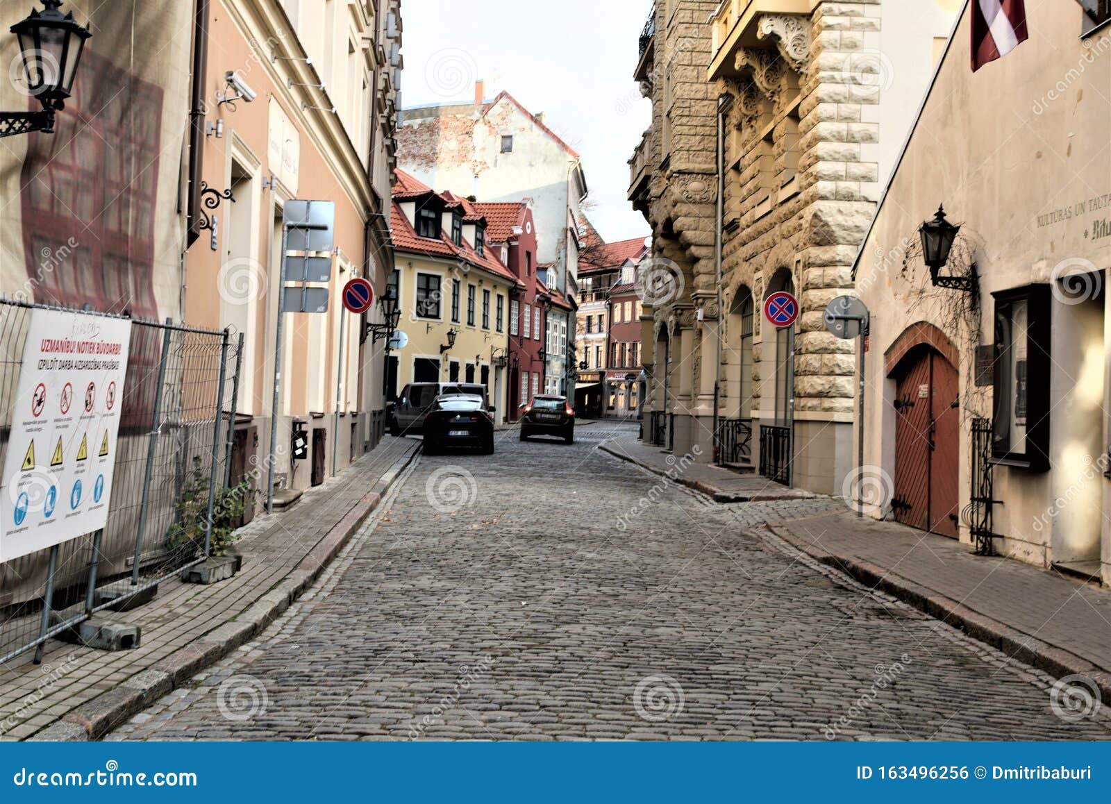 Riga, Latvia, November 2019. One of the Oldest Streets of the Capital ...