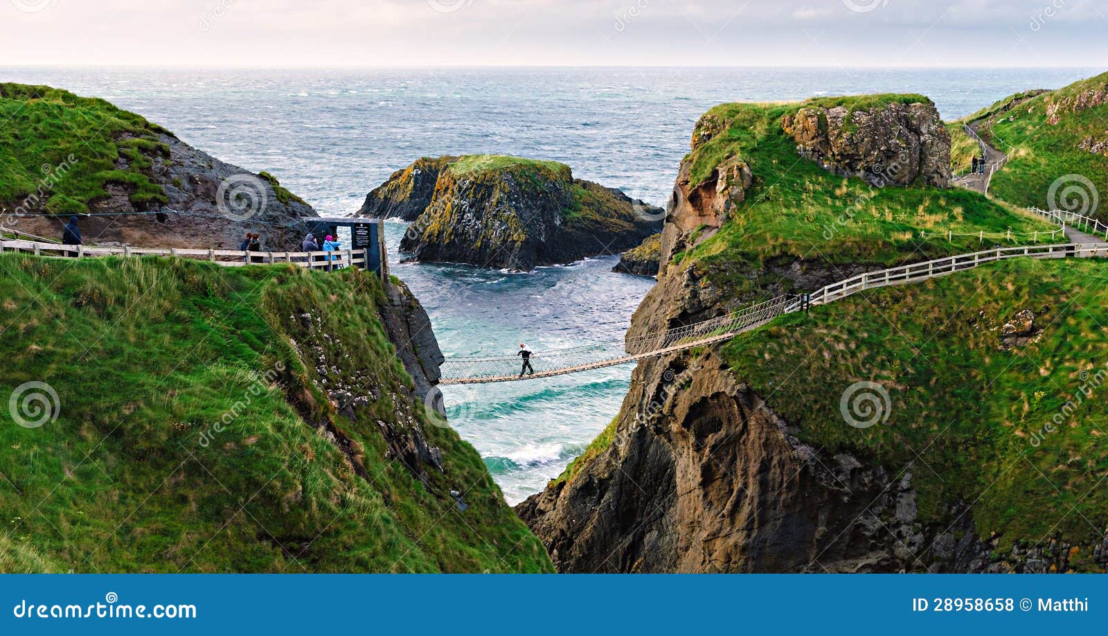 Carrick-a-Rede Rope Bridge, Northern Ireland Stock Photo - Image of ...