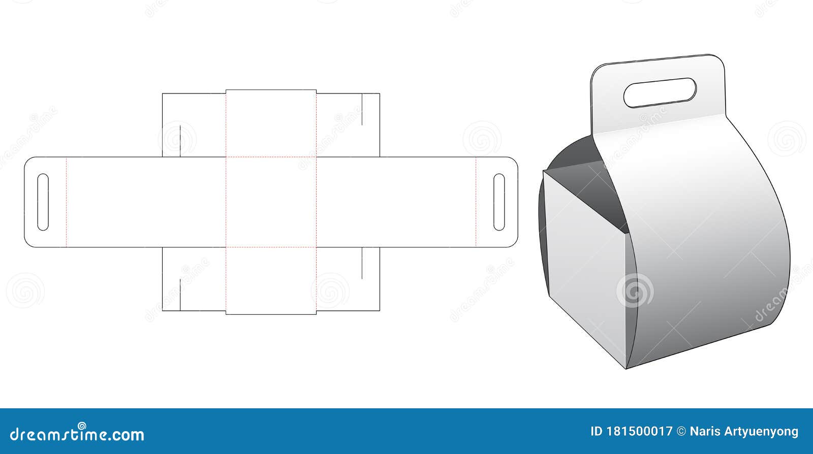 Carrier Packaging Box Die Cut Template Stock Vector - Illustration of ...