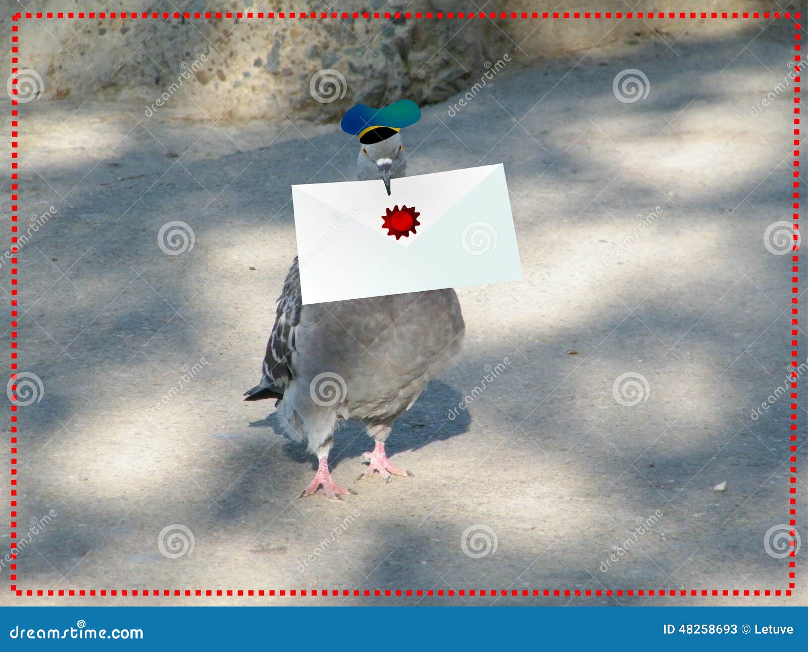 Carrier Pigeon With Letter Royalty-Free Stock Photo | CartoonDealer.com ...