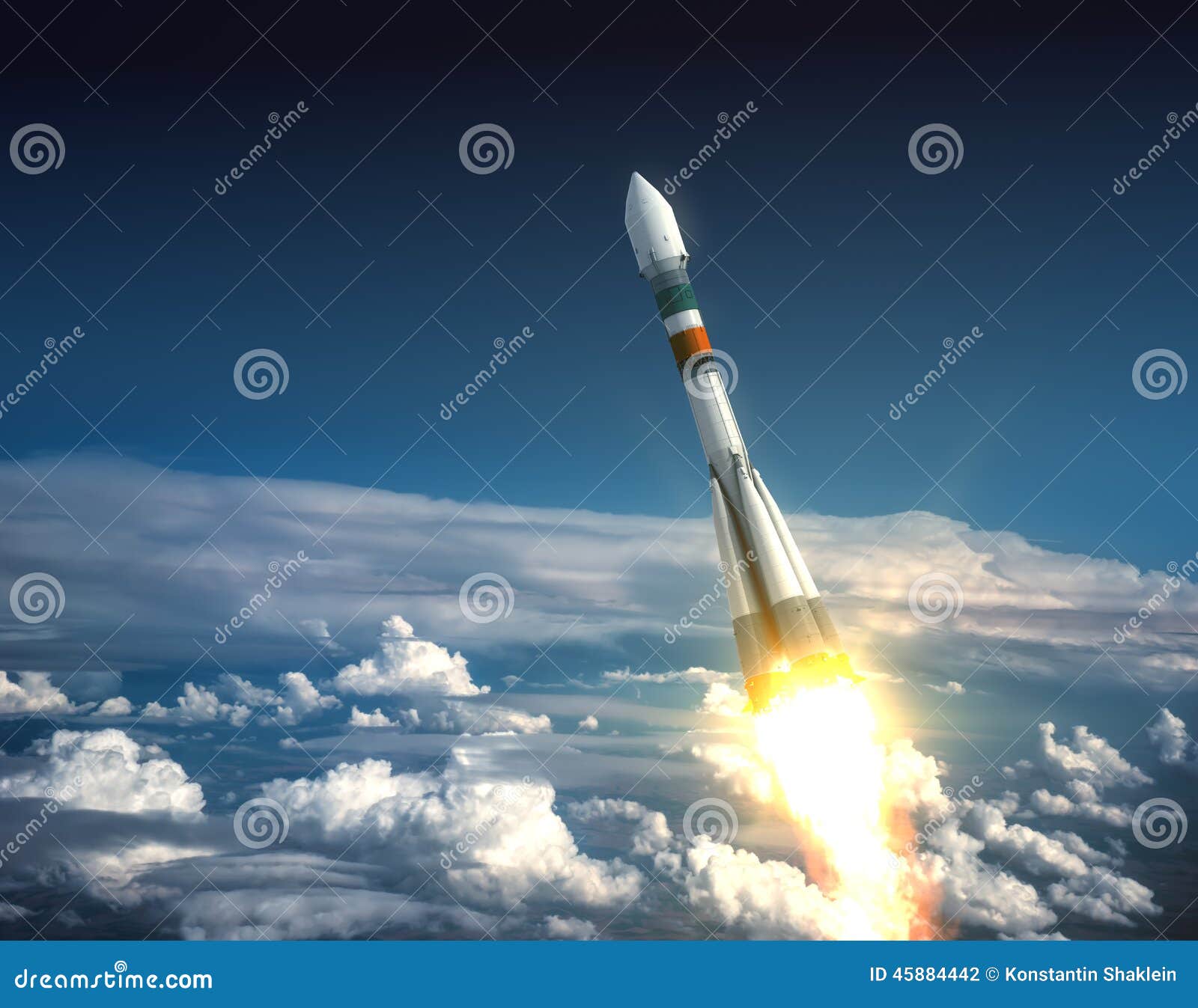 Carrier Rocket Take Off stock illustration. Illustration of russia ...