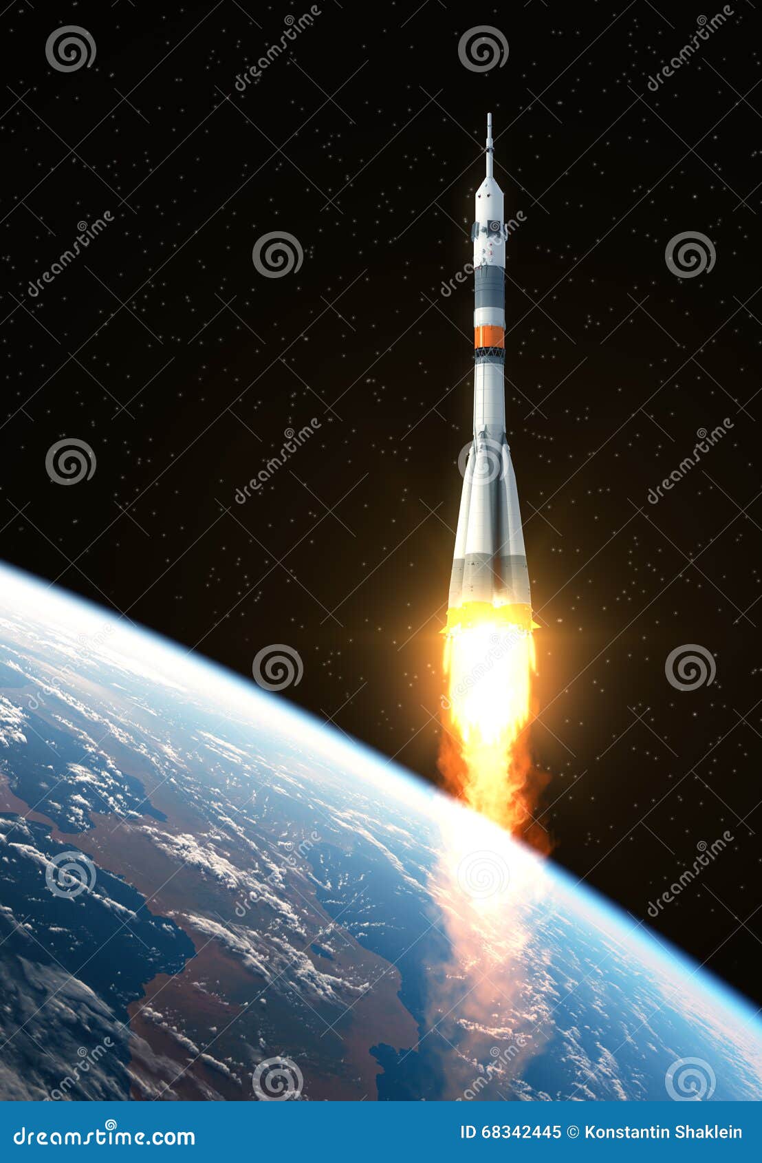 Carrier Rocket Takes Off stock illustration. Illustration of expedition ...