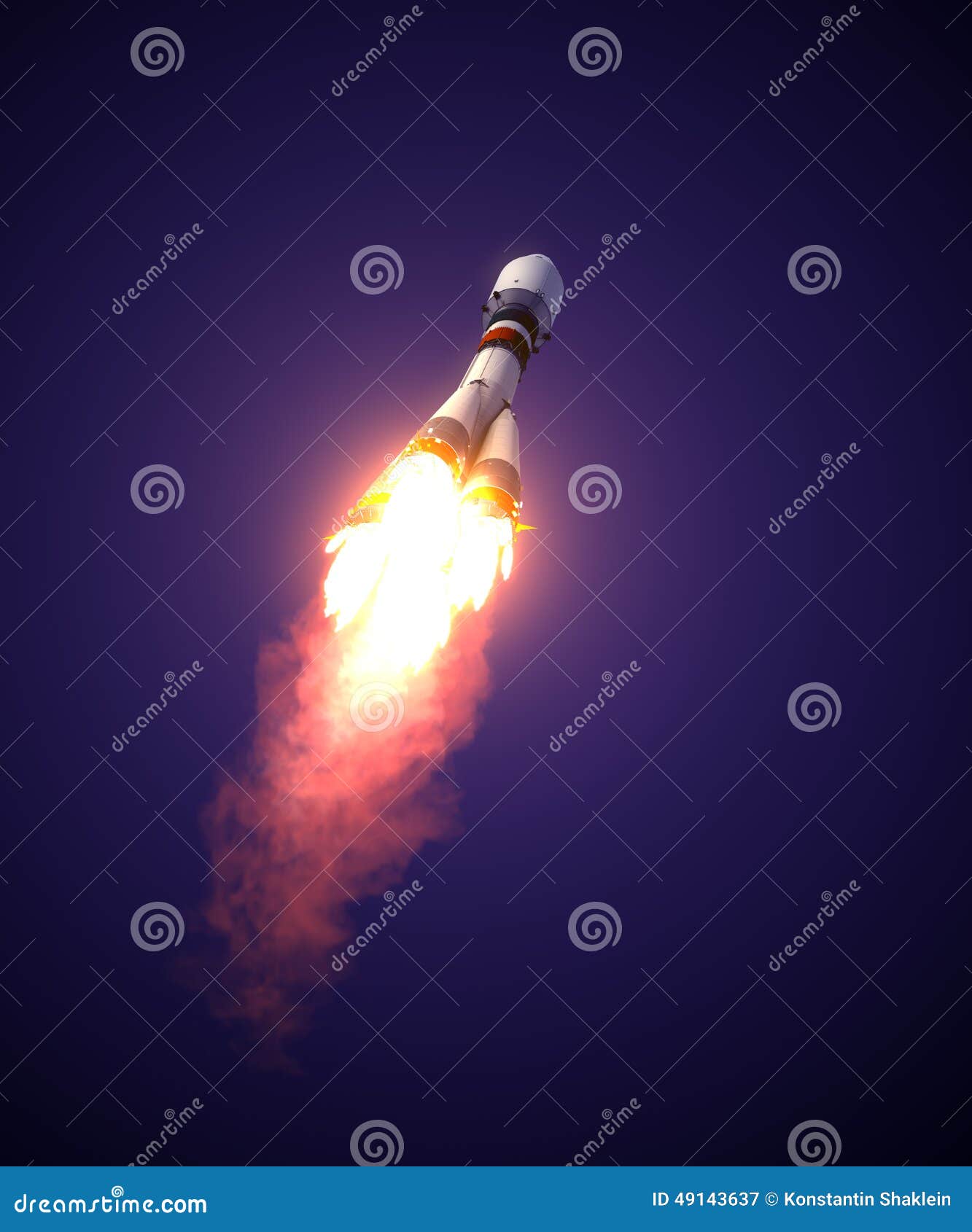 Carrier Rocket Takes Off stock illustration. Illustration of orbital ...