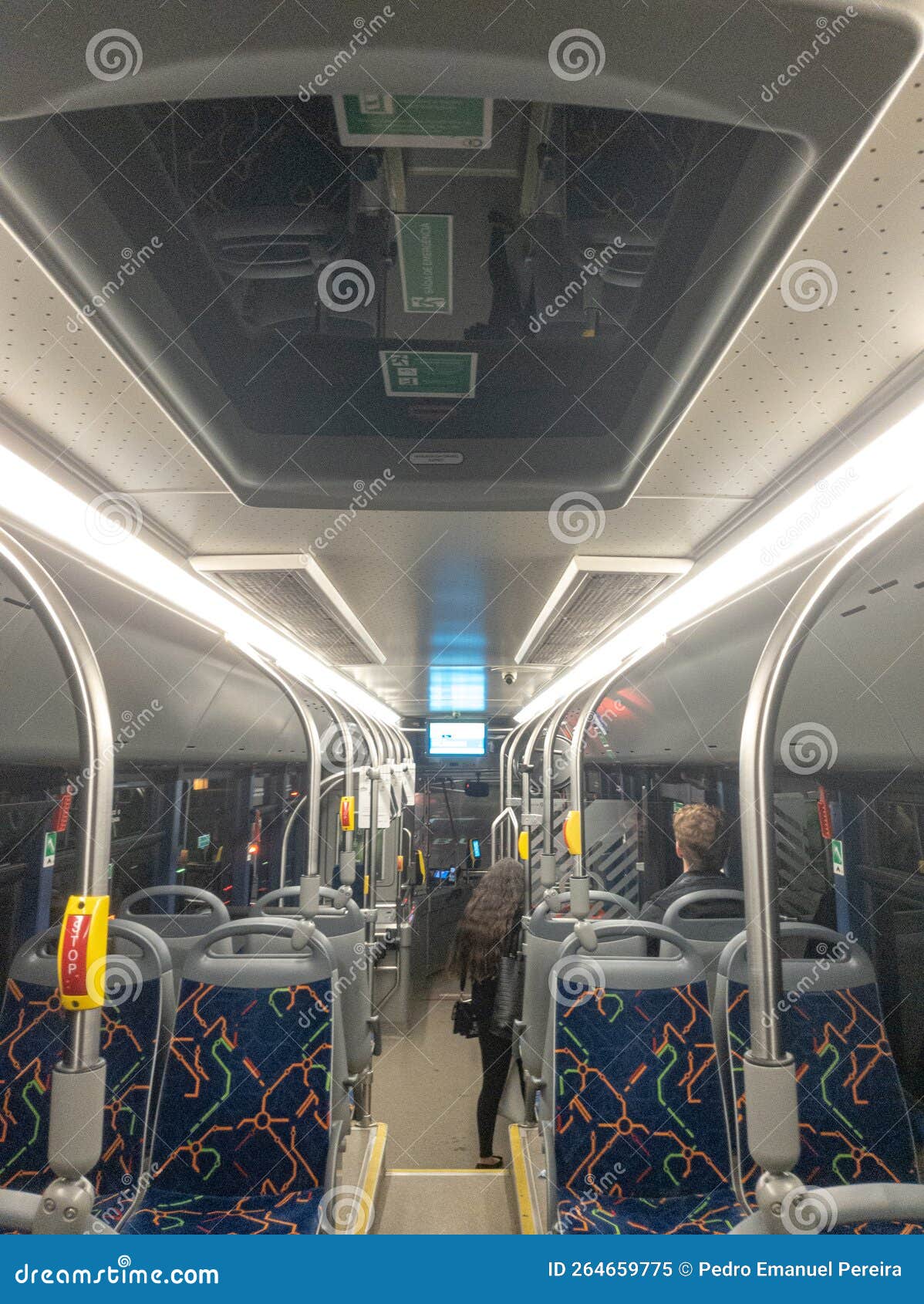 Carris De Lisboa Bus Interior with Few Passengers Editorial Image ...