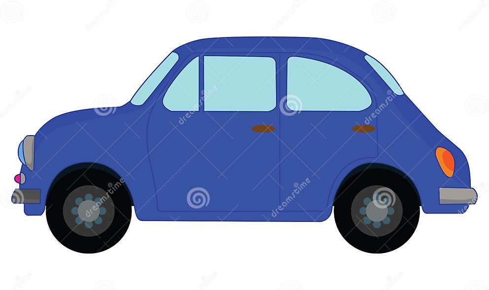Carro azul ilustração do vetor. Ilustração de cartoon - 121200551