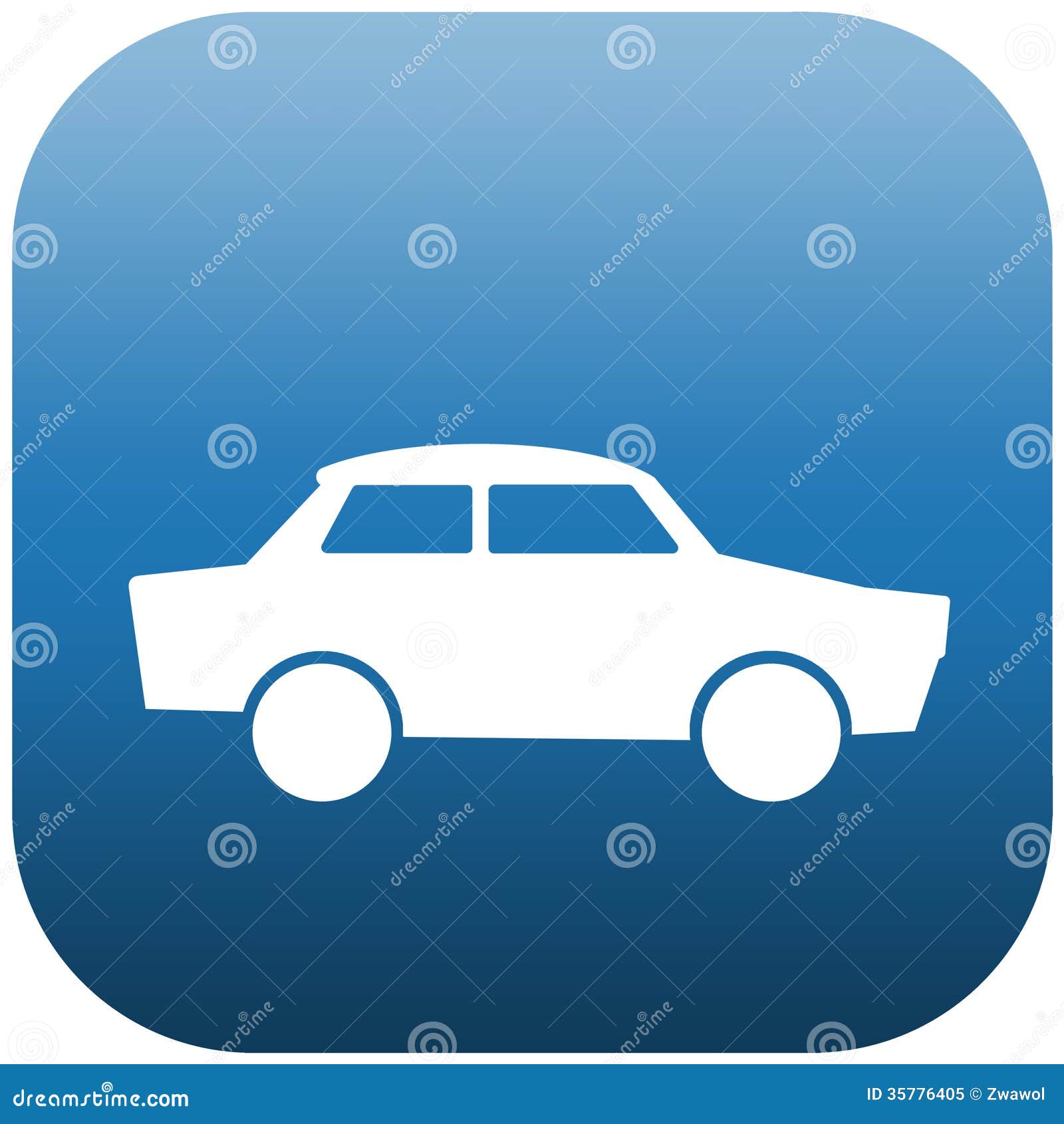 Carro azul do ícone ilustração stock. Ilustração de jogo - 35776405