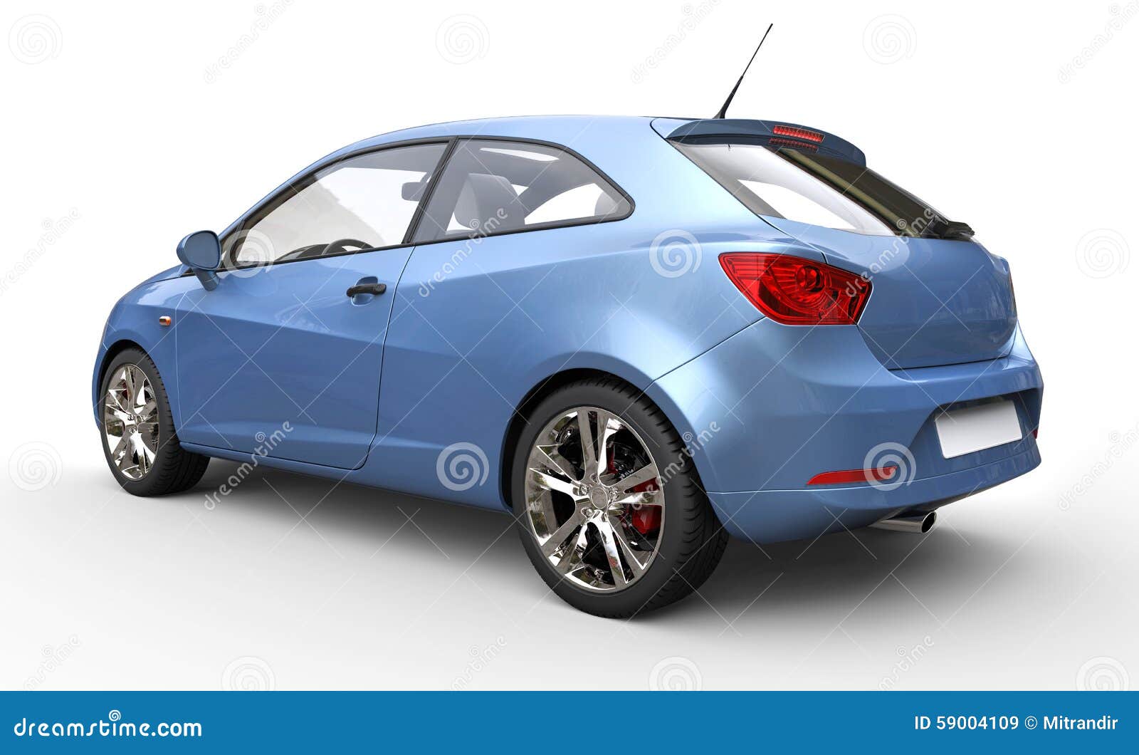 Carro Compacto Azul Metálico Imagem de Stock - Imagem de projeto, lado ...