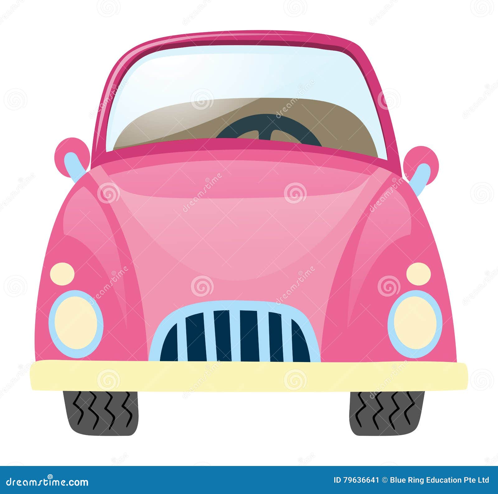 Carro Cor-de-rosa No Fundo Branco Ilustração Stock - Ilustração de ...