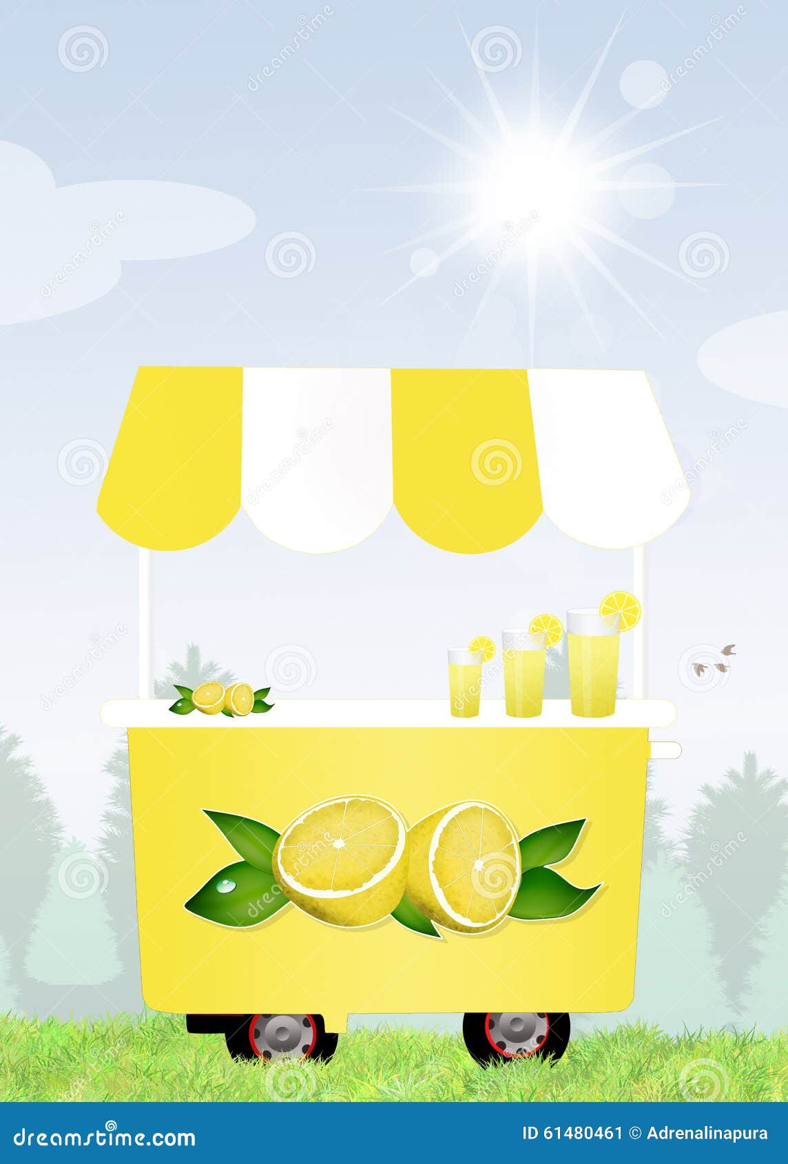 Carro da limonada ilustração stock. Ilustração de delicioso - 61480461