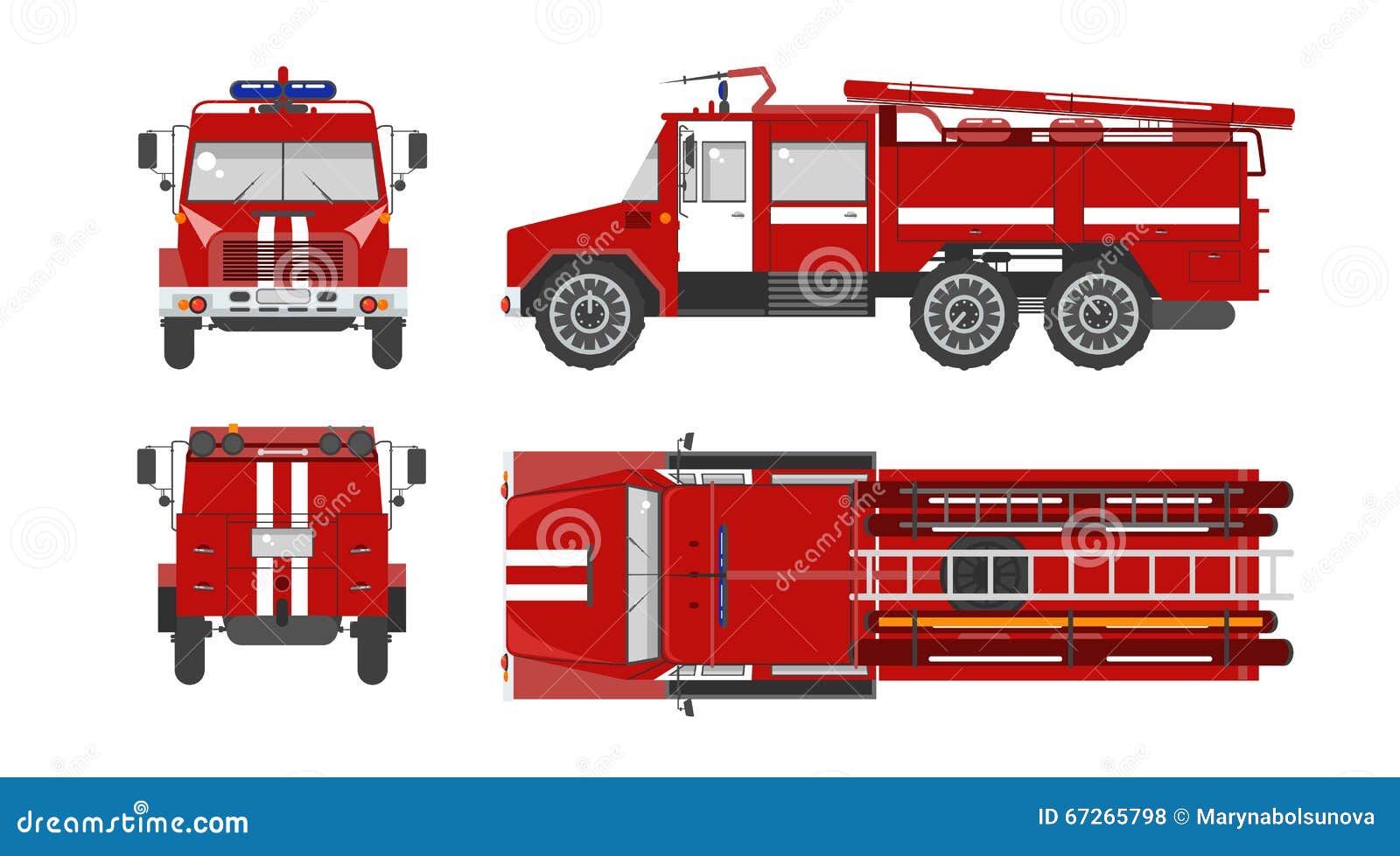 Carro Da Viatura De Incêndio Ilustração do Vetor - Ilustração de frente ...