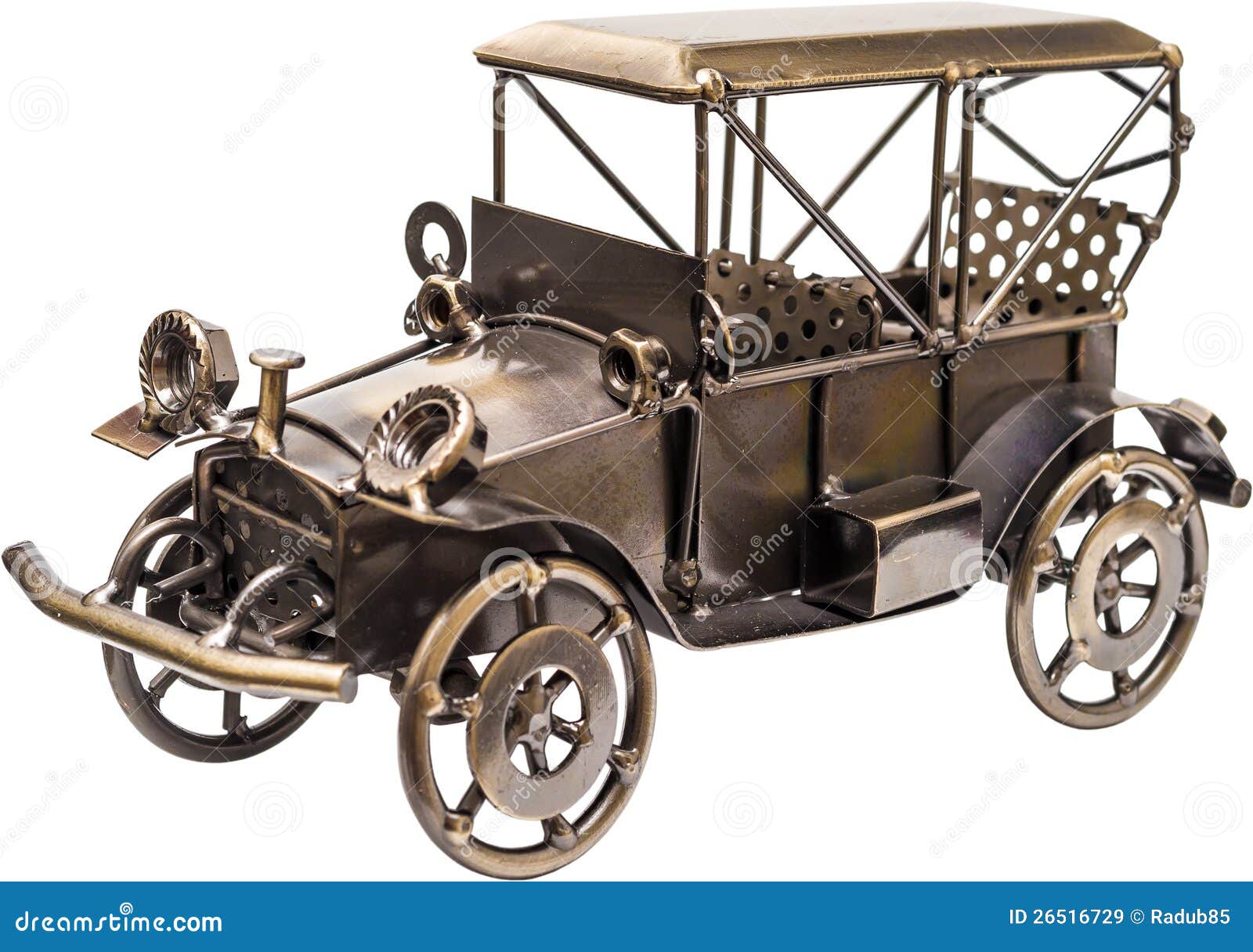 Carro de metal do vintage imagem de stock. Imagem de isolado - 26516729