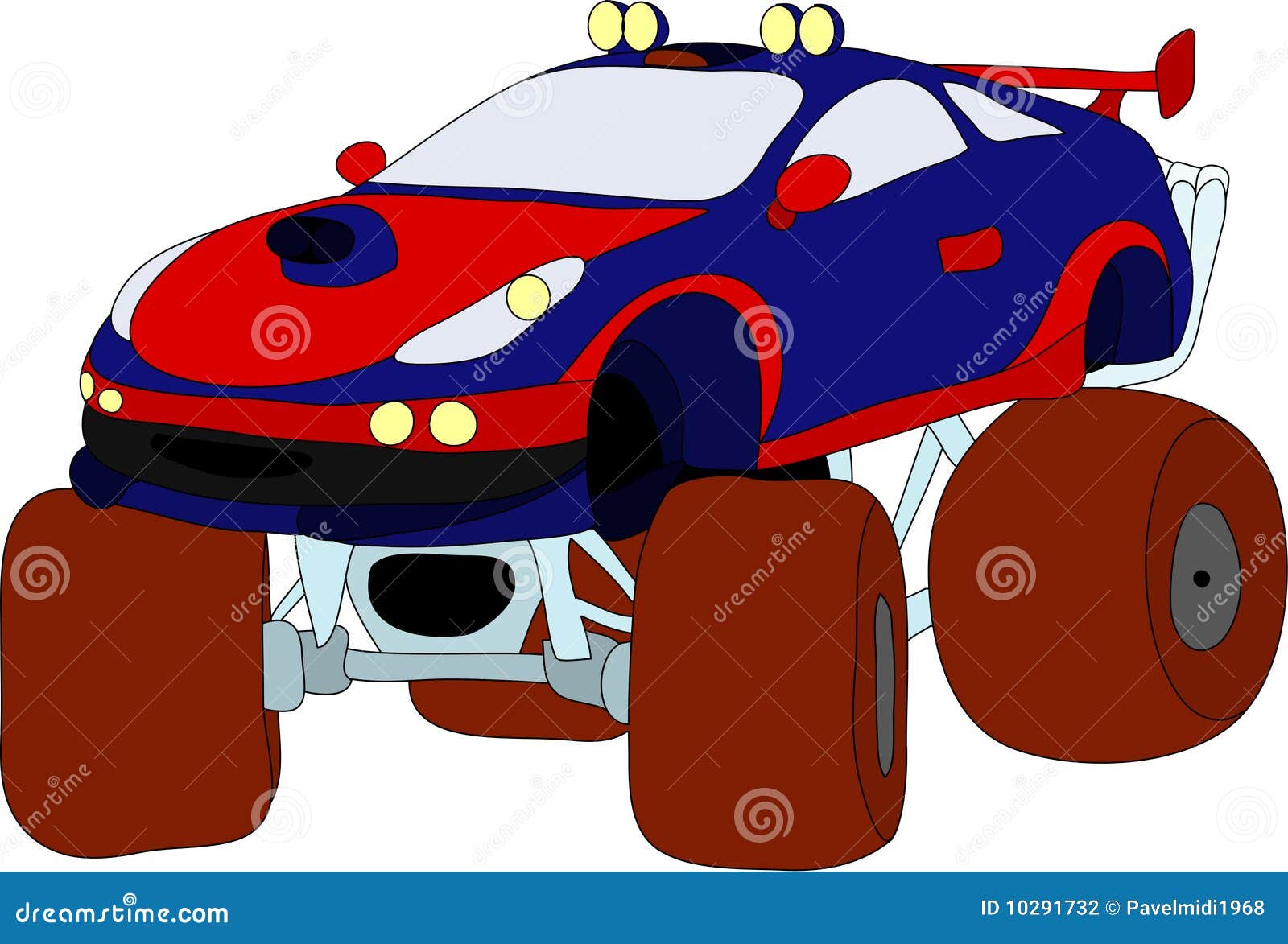 Carro de monstruo ilustración del vector. Ilustración de negro - 10291732