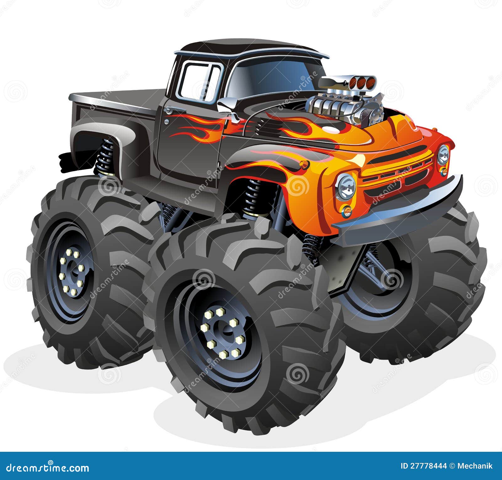 Carro De Monstruo De La Historieta Ilustración del Vector - Ilustración ...