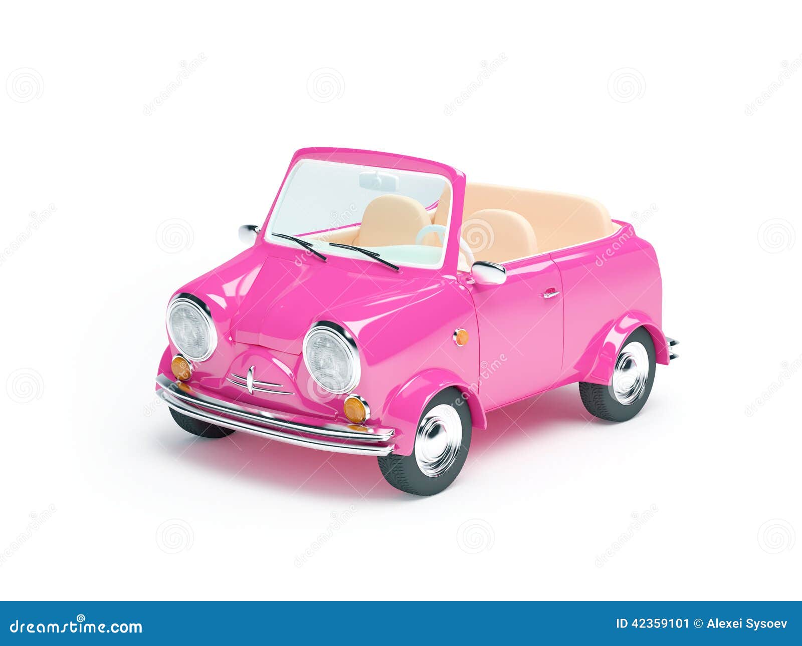 Carro pequeno cor-de-rosa ilustração stock. Ilustração de velho - 42359101