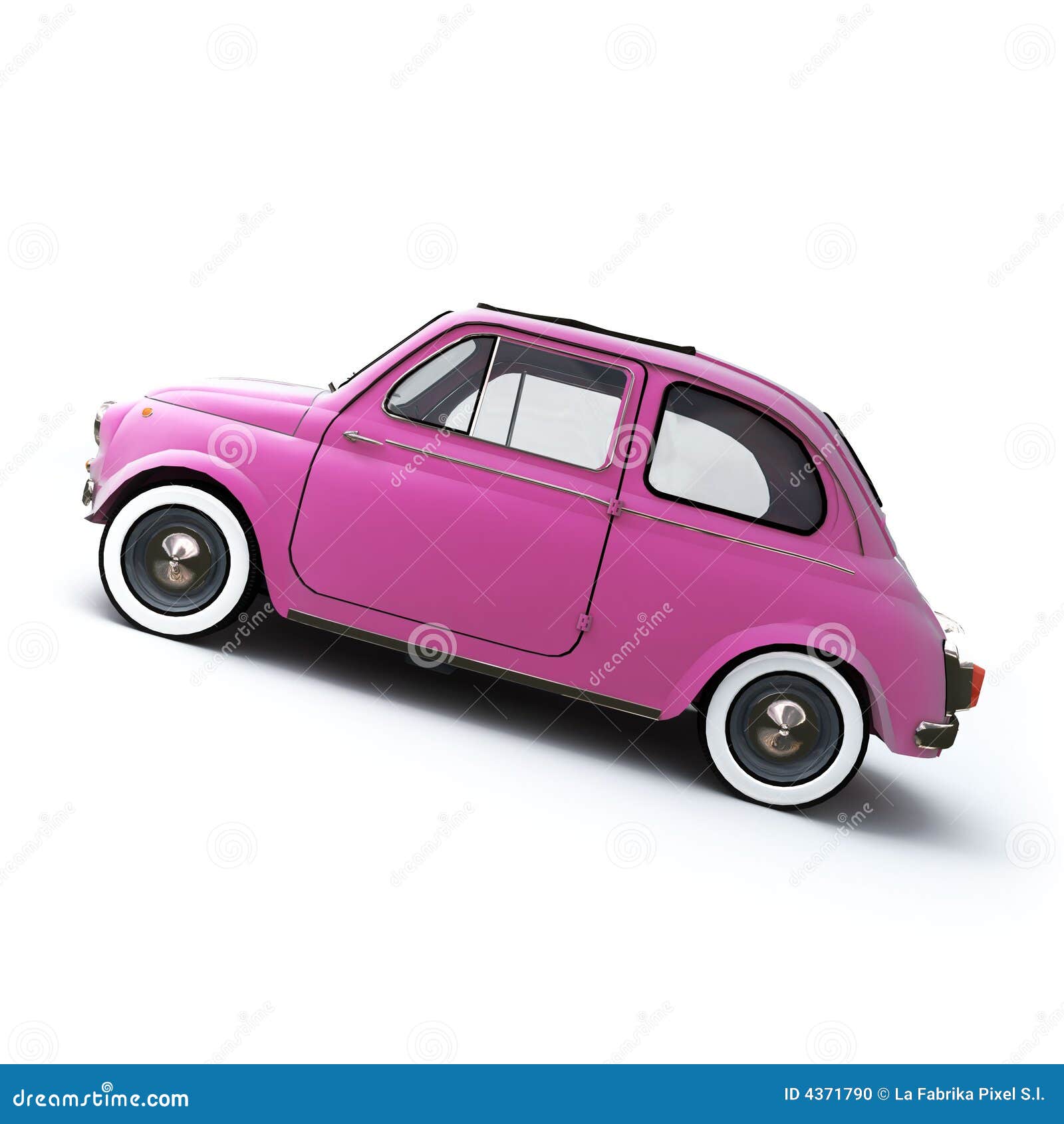 Carro retro cor-de-rosa ilustração stock. Ilustração de feminina - 4371790