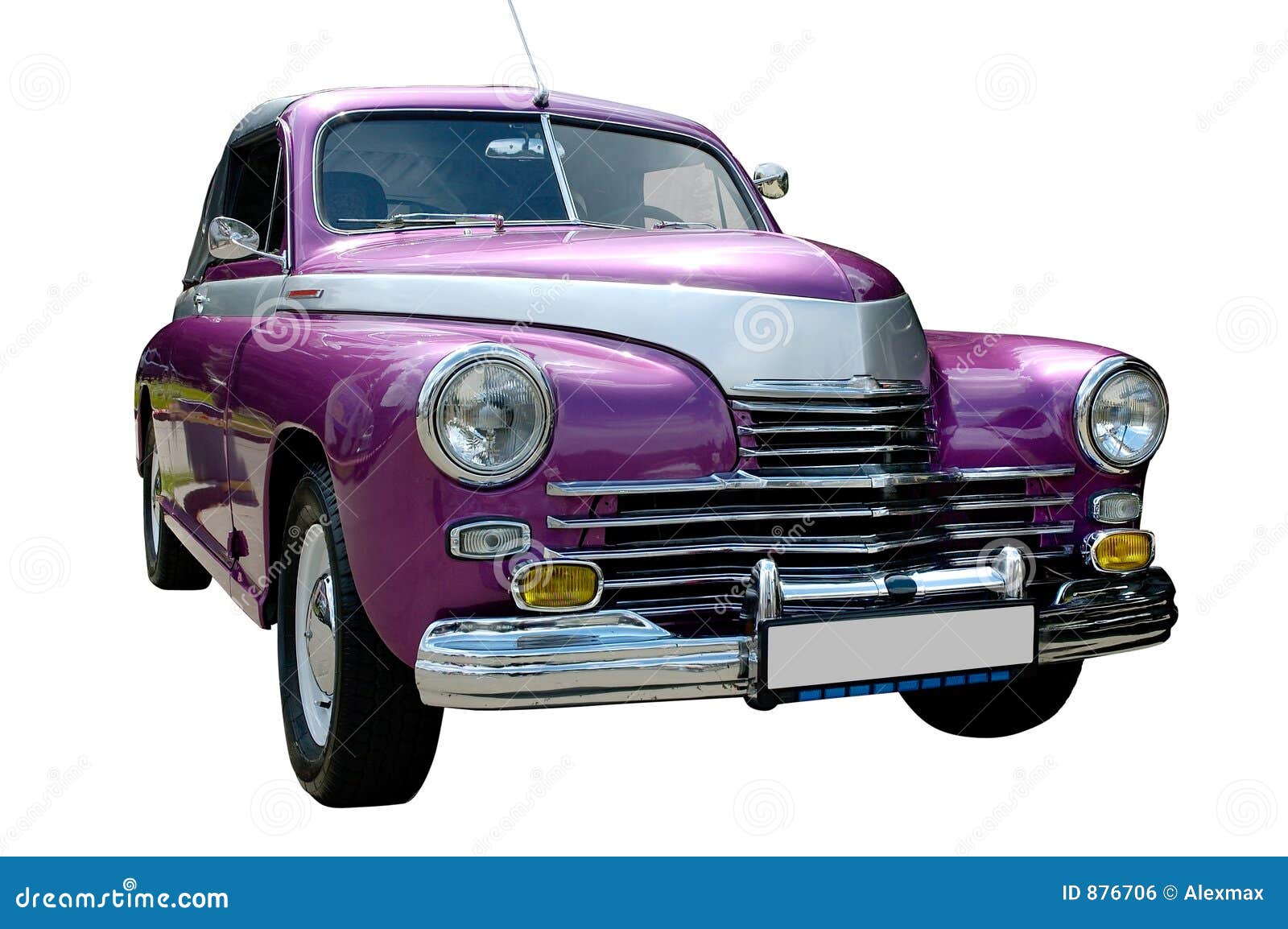 Carro retro roxo isolado foto de stock. Imagem de retro - 876706
