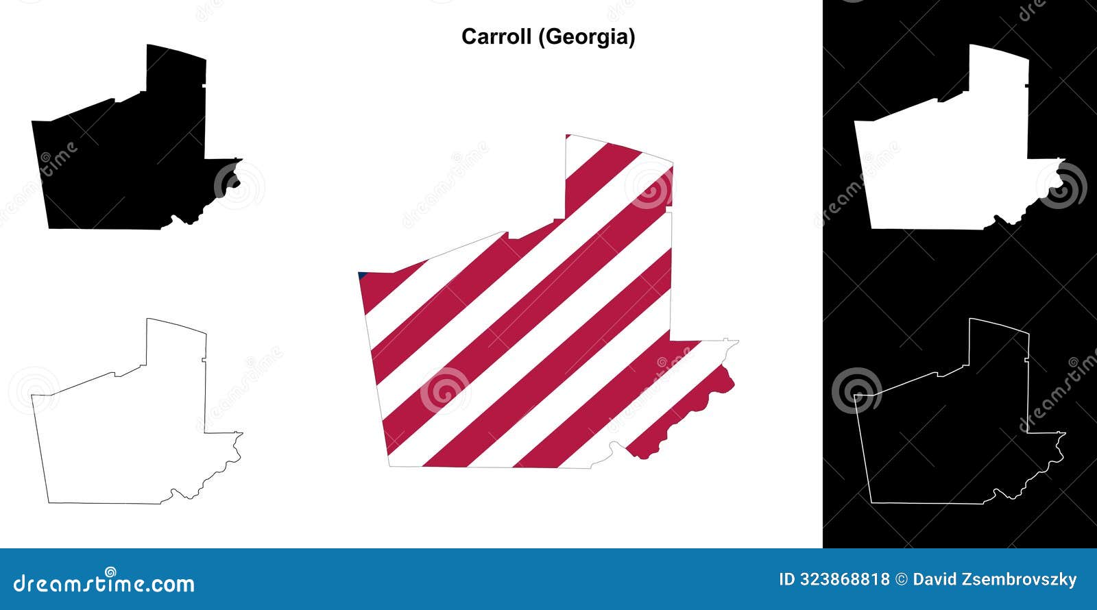 Carroll outline map stock vector. Illustration of area - 323868818