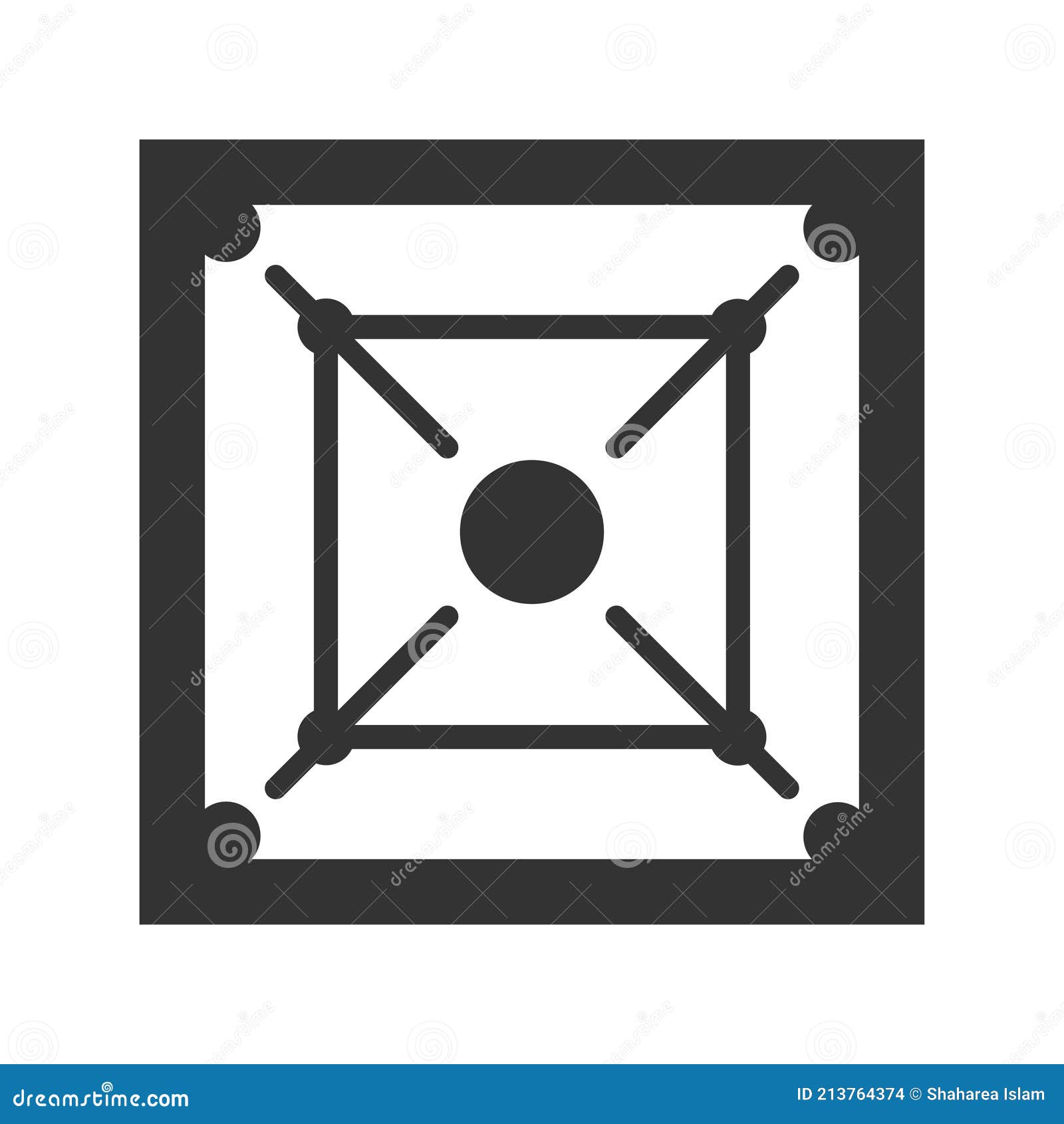 Carrom board icon stock vector. Illustration of indoor - 213764374
