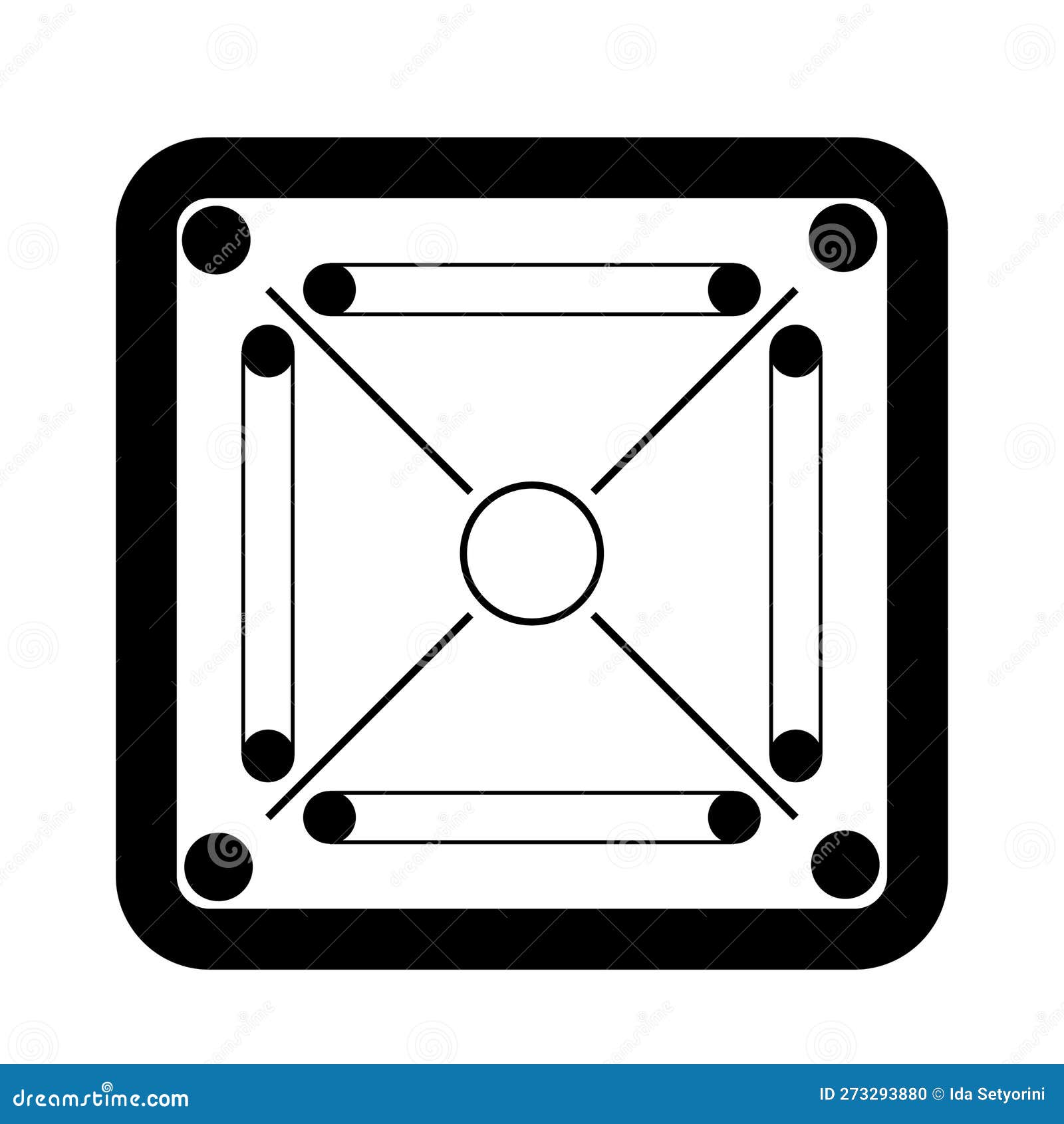 Carrom table icon vector stock illustration. Illustration of decoration ...