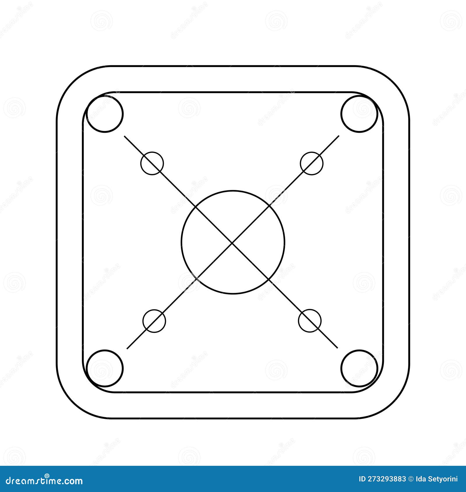 Carrom table icon vector stock illustration. Illustration of popular ...