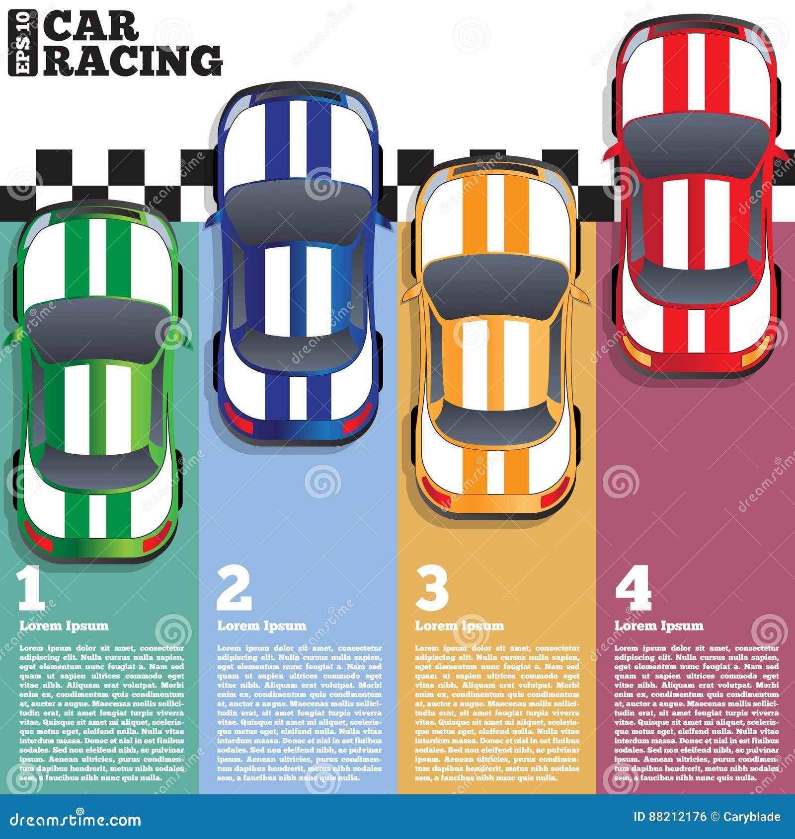 Carros De Competência No Meta Ilustração do Vetor - Ilustração de ...