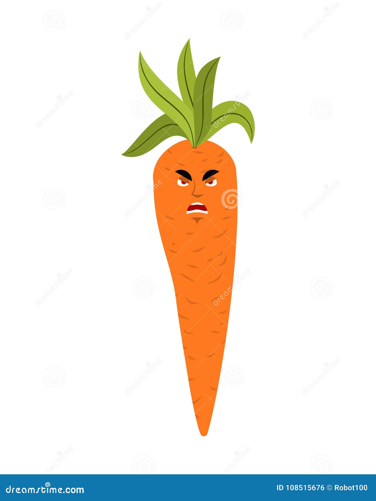 Carrot Angry Emoji. Vegetable Evil Isolated Stock Vector - Illustration ...