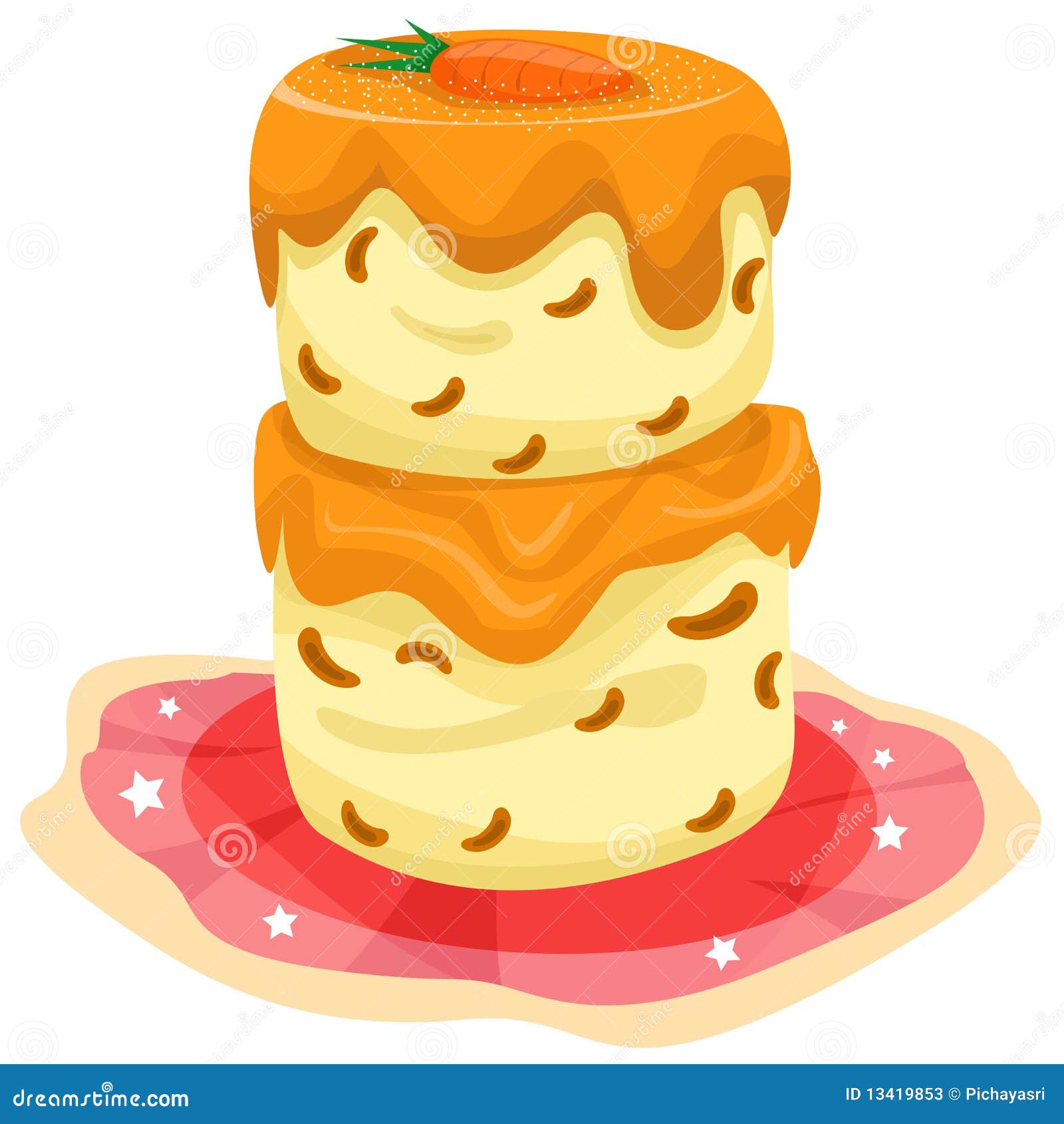 Carrot Cake Slice Vector Illustration | CartoonDealer.com #111956992