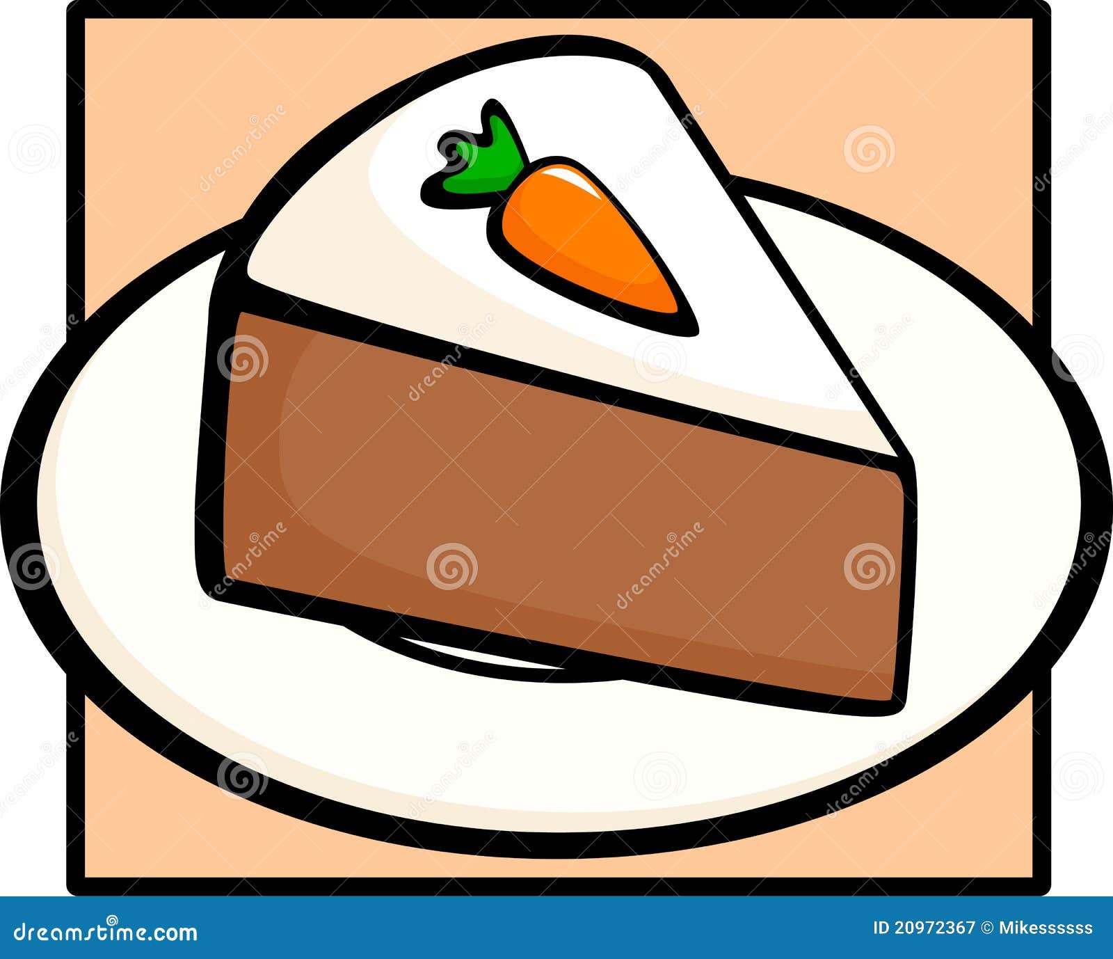 Carrot Cake Slice Vector Illustration | CartoonDealer.com #111956992