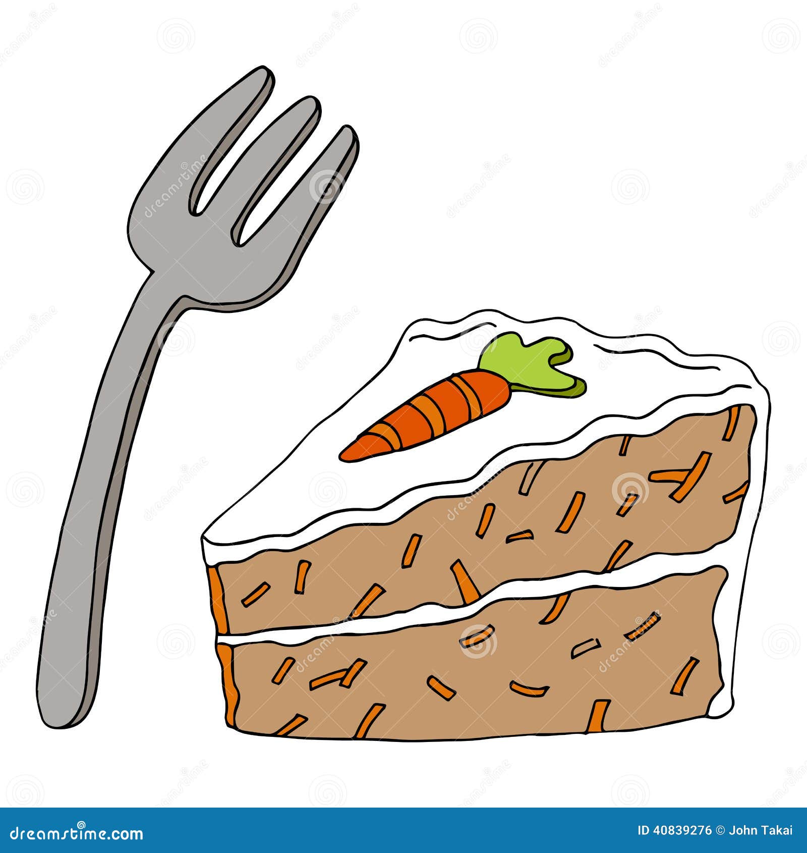 Carrot Cake Slice Vector Illustration | CartoonDealer.com #111956992