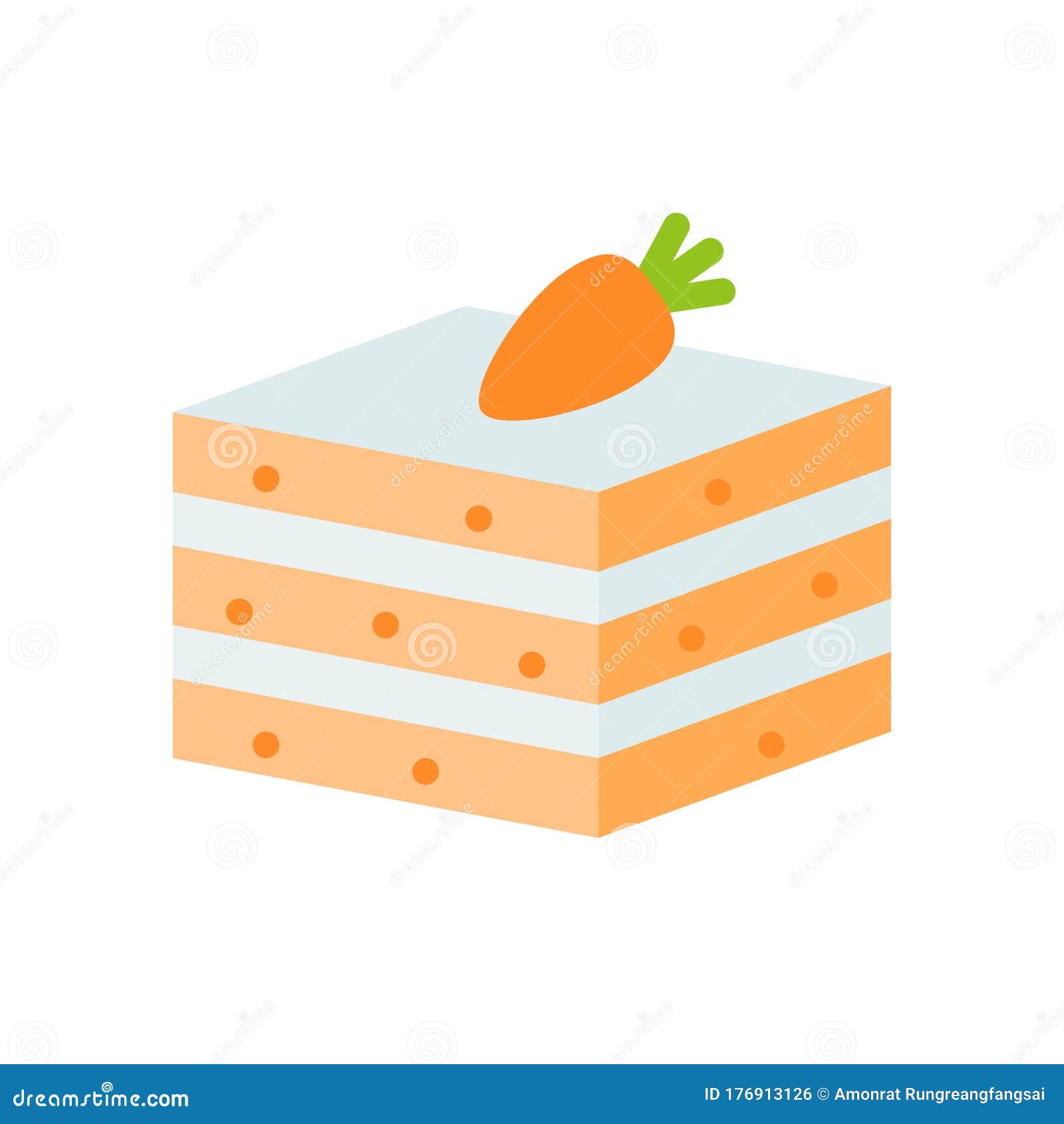 Carrot Cake Vector Illustration, Flat Style Icon Stock Vector ...