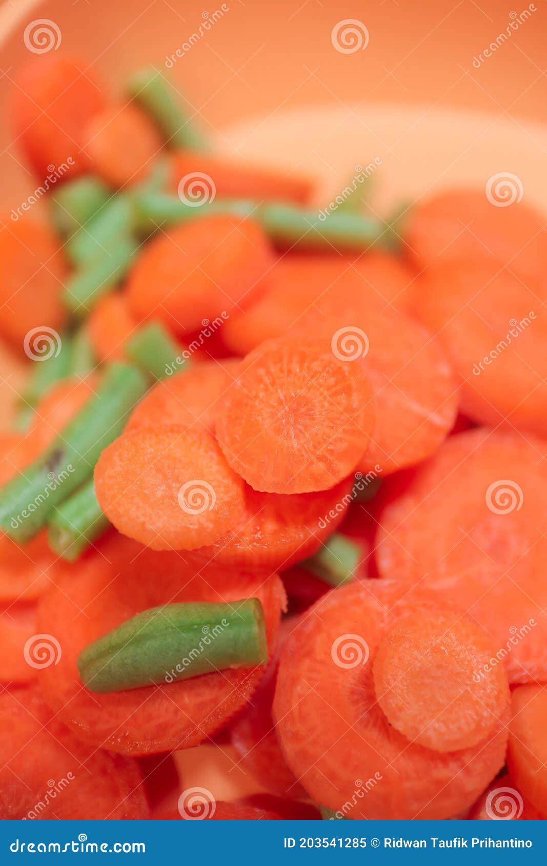Carrot Chunks with Long Beans Stock Image - Image of food, orange ...